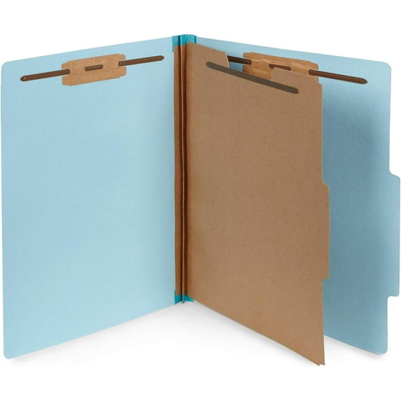 30-Pack Light Blue Letter-Size Classification Folders with 1 Divider, 2 ...