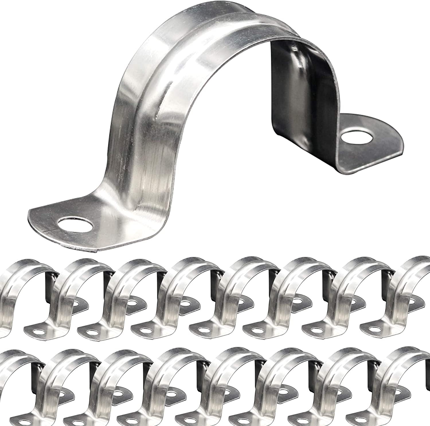 30 Pack M40 (1 1/2") Stainless Steel Rigid Pipe Strap, Heavy Duty Pipe ...