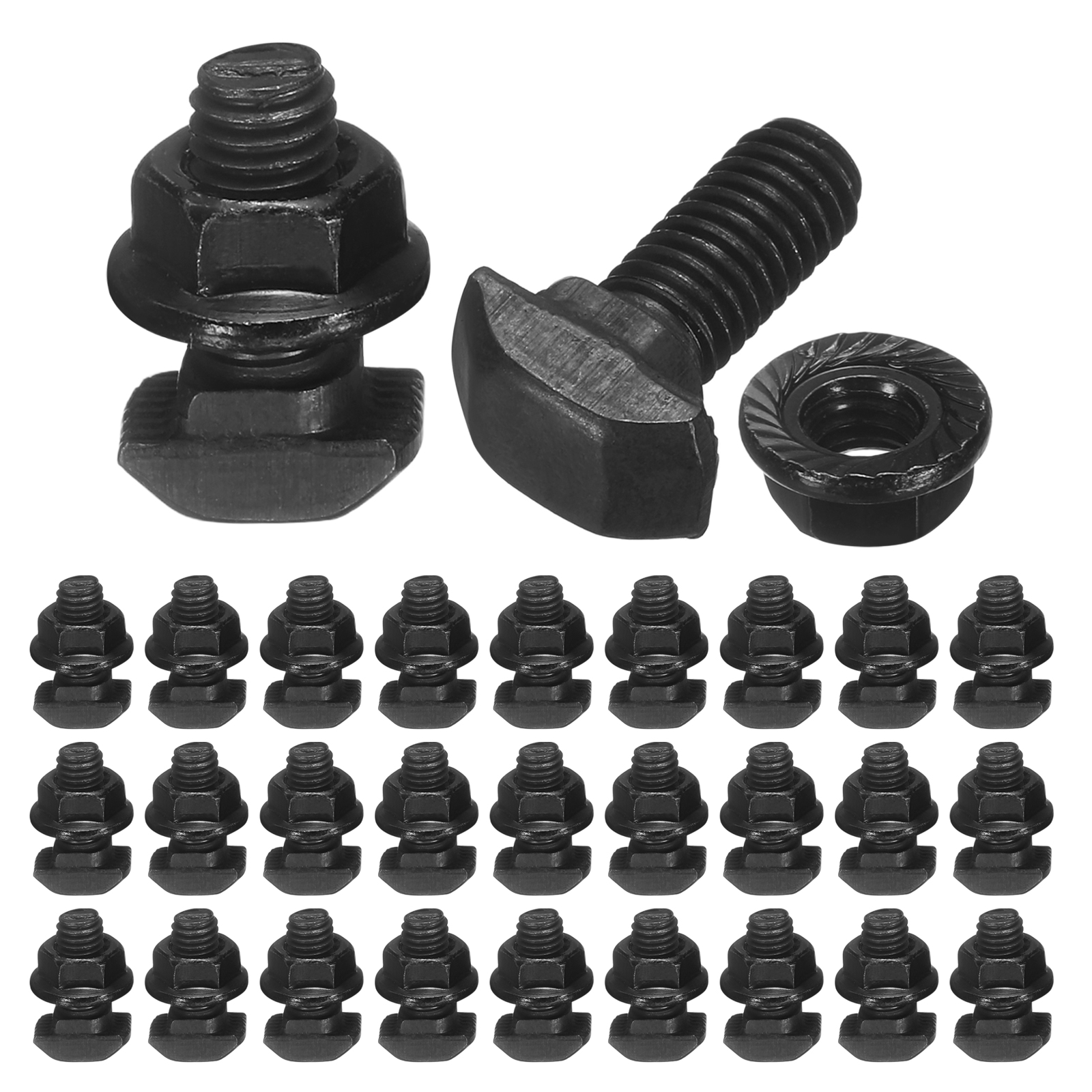 30 Pack M5x12mm t Slot Drop-in Bolt, Carbon Steel Hammer Head Boltswith ...