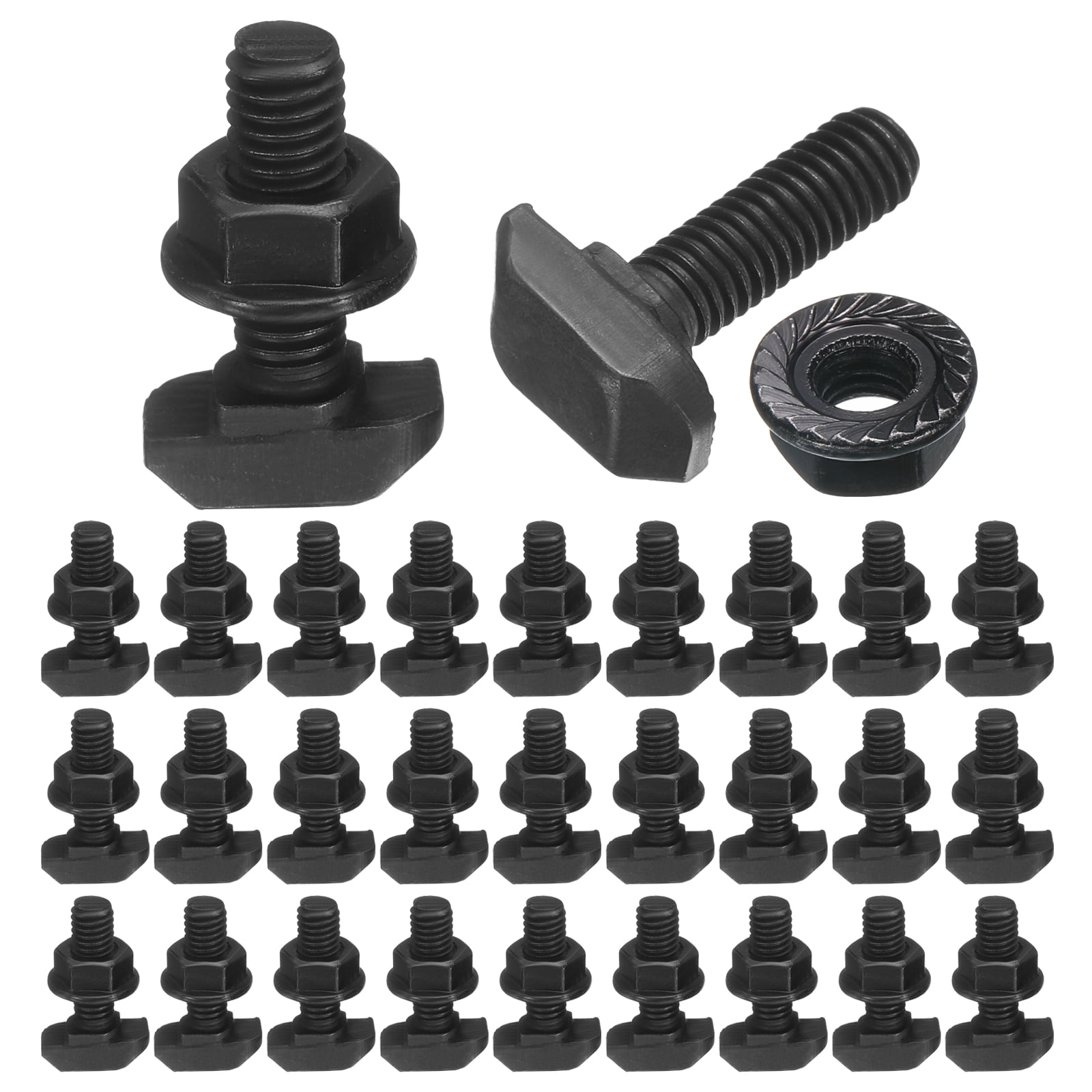 30 Pack M6x20mm t Slot Drop-in Bolt, Carbon Steel Hammer Head Boltswith ...