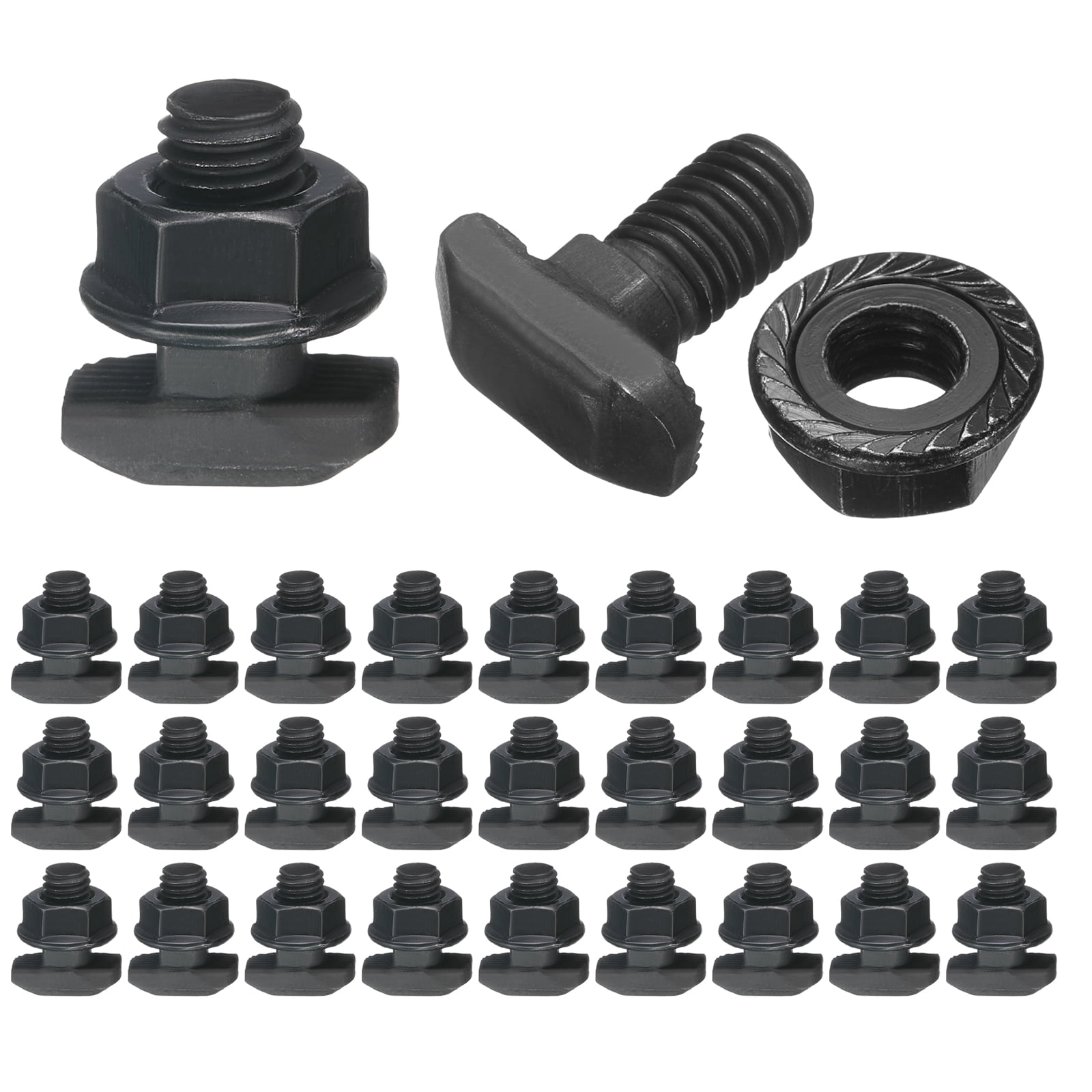 30 Pack M8x16mm t Slot Drop-in Bolt, Carbon Steel Hammer Head Boltswith ...