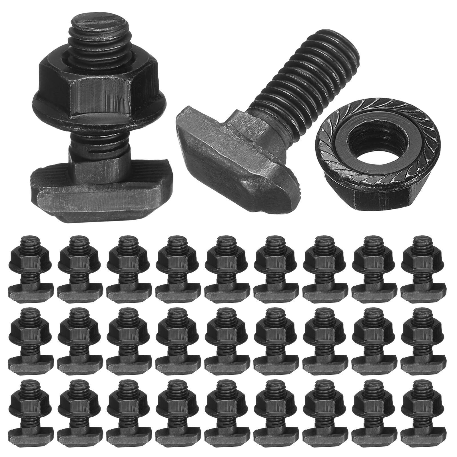 30 Pack M8x20mm t Slot Drop-in Bolt, Carbon Steel Hammer Head Boltswith ...