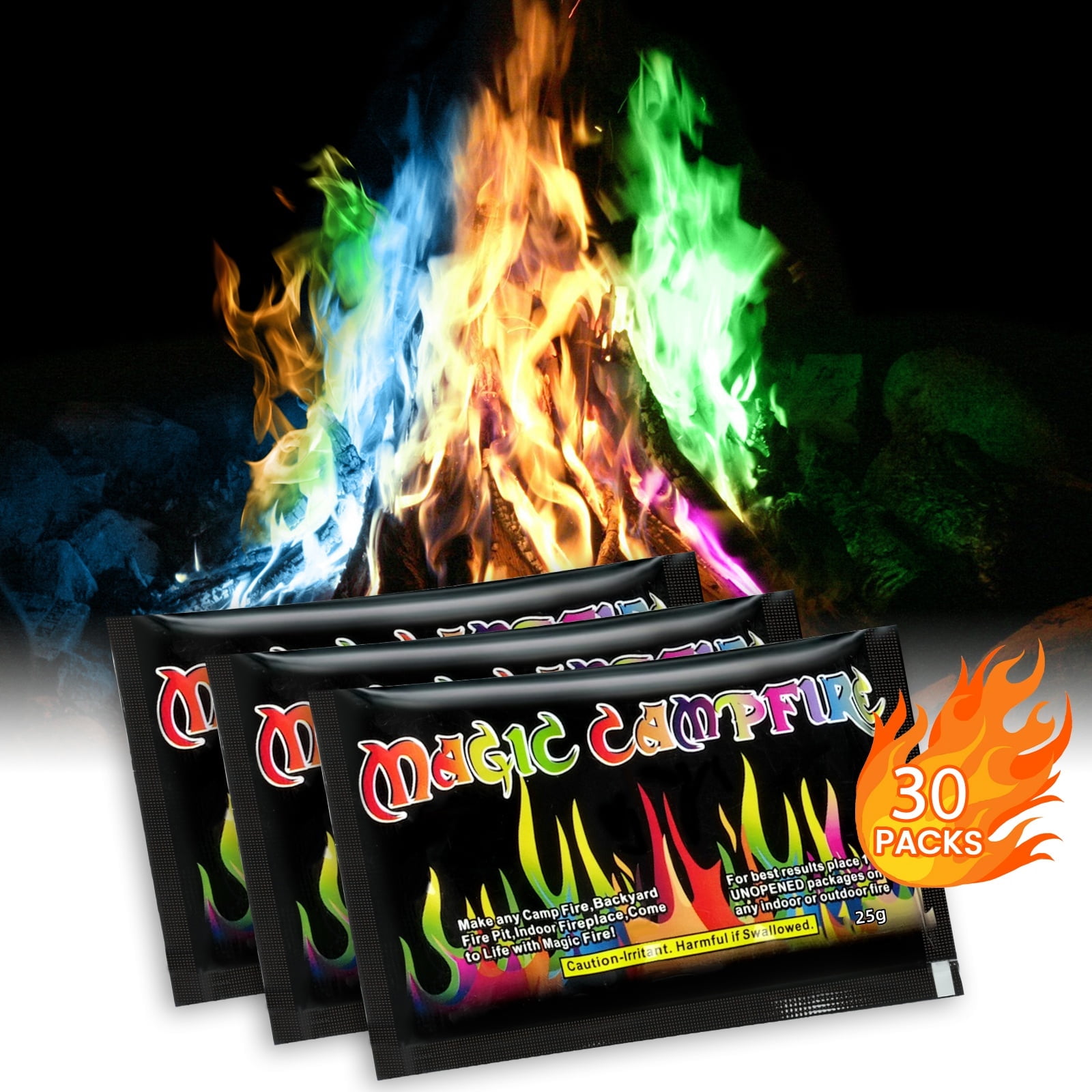 Avger 30-Pack Magical Cosmic Flame Color-Changing Fire Packets ...
