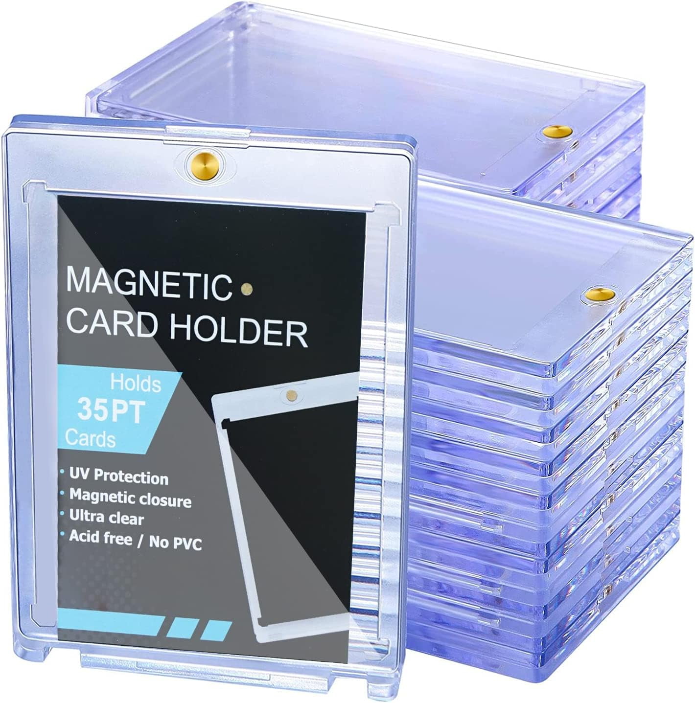 30 Pack - Magnetic Card Holder, 35PT Magnetic Trading Card Holder ...