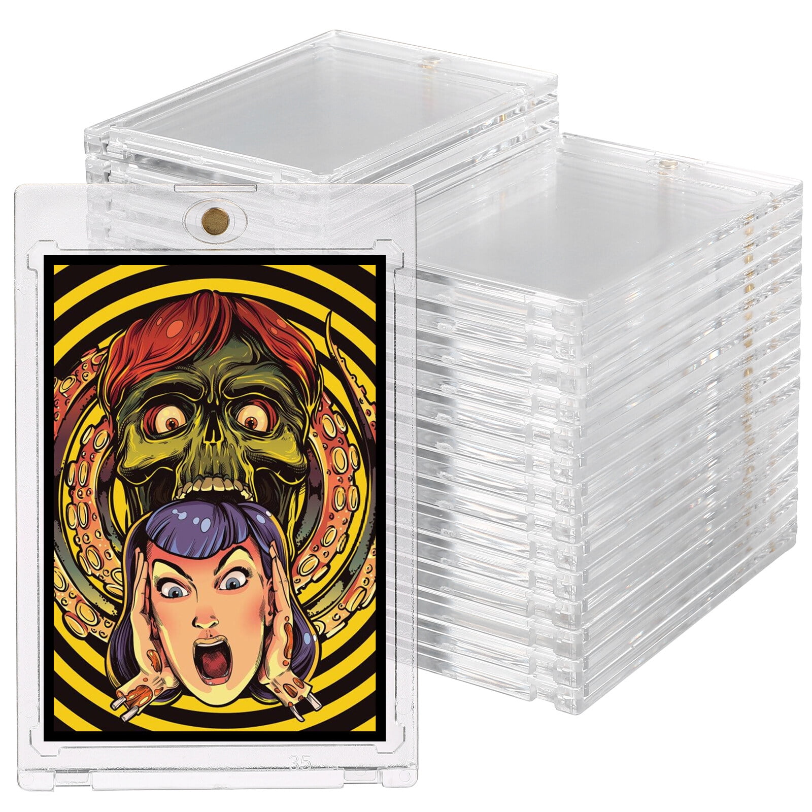 30 Pack Magnetic Card Holder, 35PT Card Holder, Baseball Card Holder ...