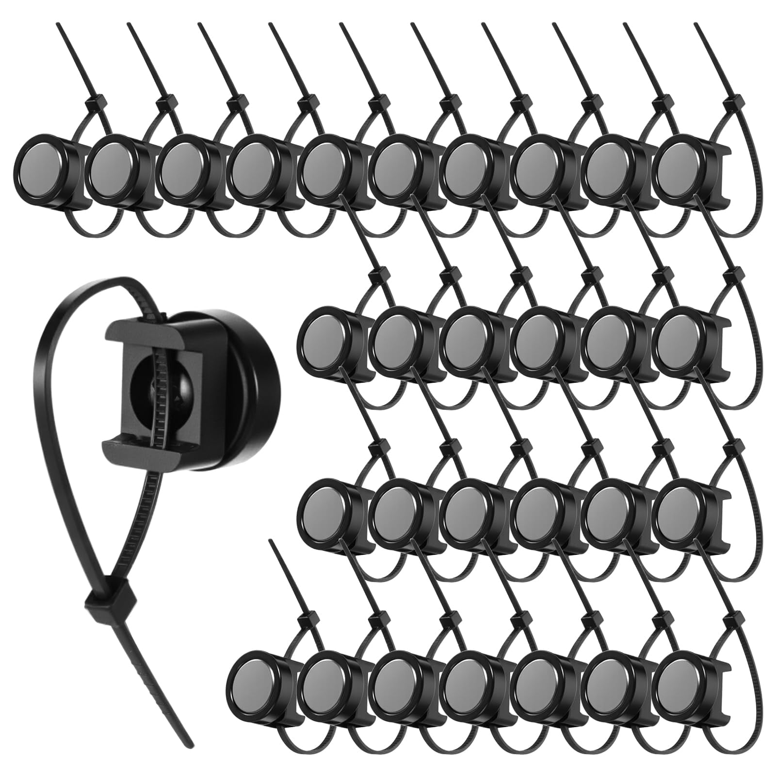 30 Pack Magnetic Zip Tie Mounts Cable Organizer Clips - Walmart.com