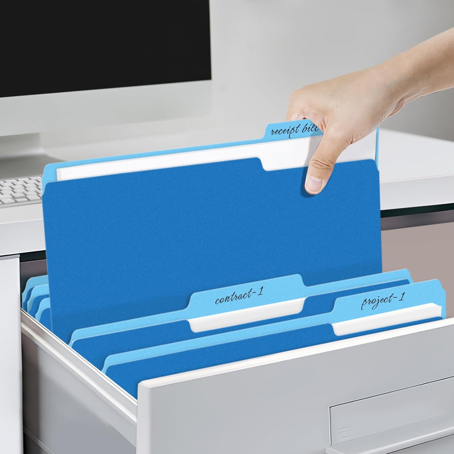 30 Pack Manilla Folders 8.5 x 11, Colored File Folder Home Office ...