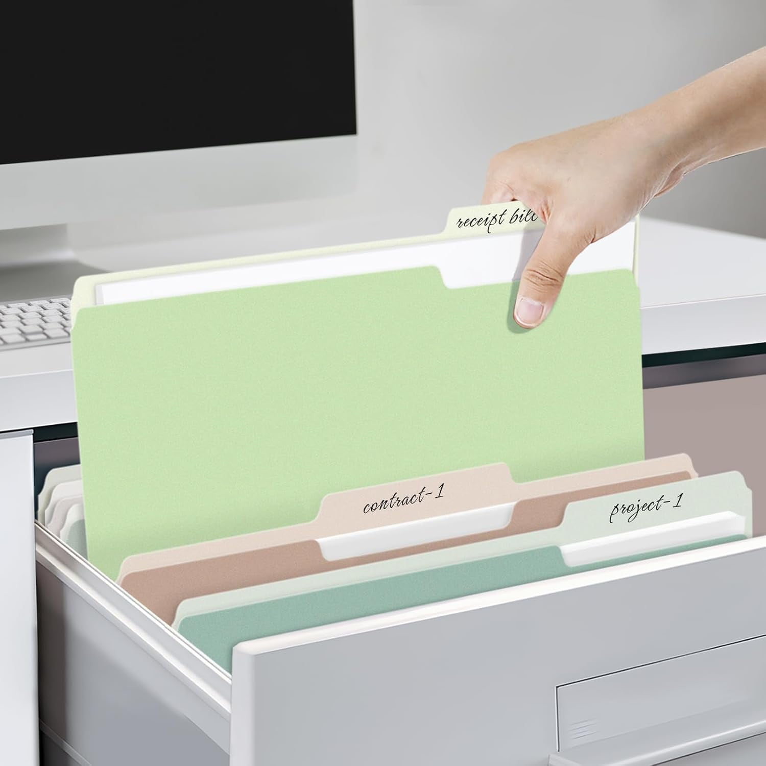 30 Pack Manilla Folders 8.5 x 11, Colored File Folder Home Office ...