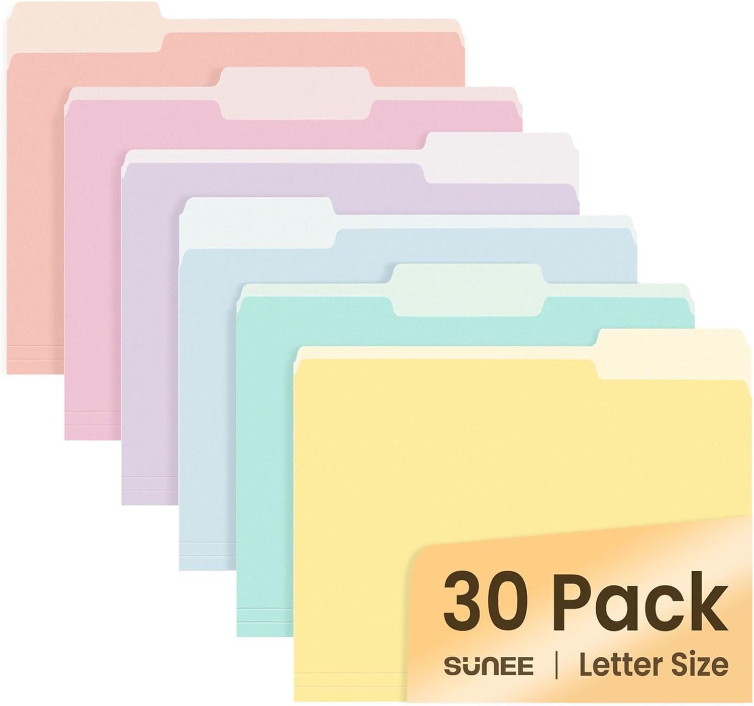 30 Pack Manilla Folders 8.5 x 11, Colored File Folder Home Office ...