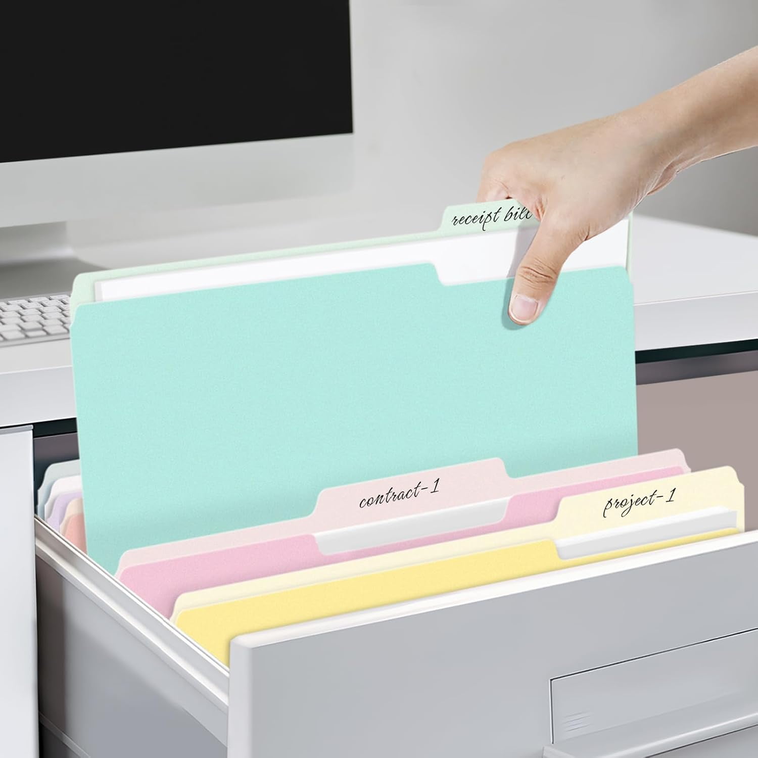 30 Pack Manilla Folders 8.5 x 11, Colored File Folder Home Office ...