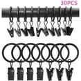 30 Pack Metal Curtain Rings with Clips, Drapery Clips with Rings ...