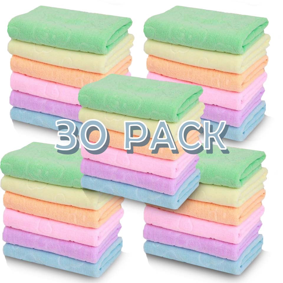 30 Pack Microfiber Cleaning Cloth, Bulk Kitchen Towel for Home ...