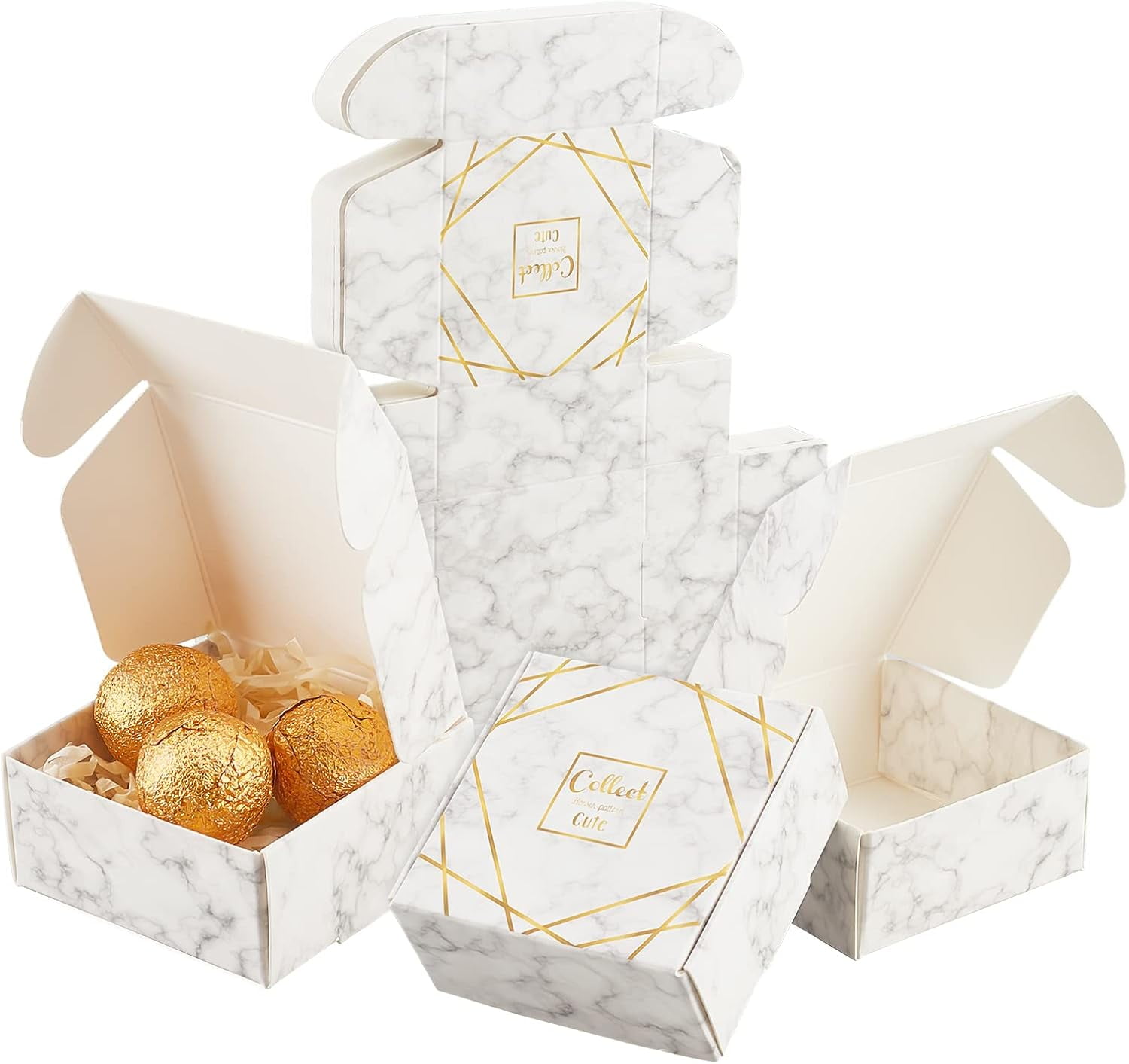 30 Pack Mini Gift Boxes for jewelry 2.6x2.6x1.2 Inch Cardboard Paper ...