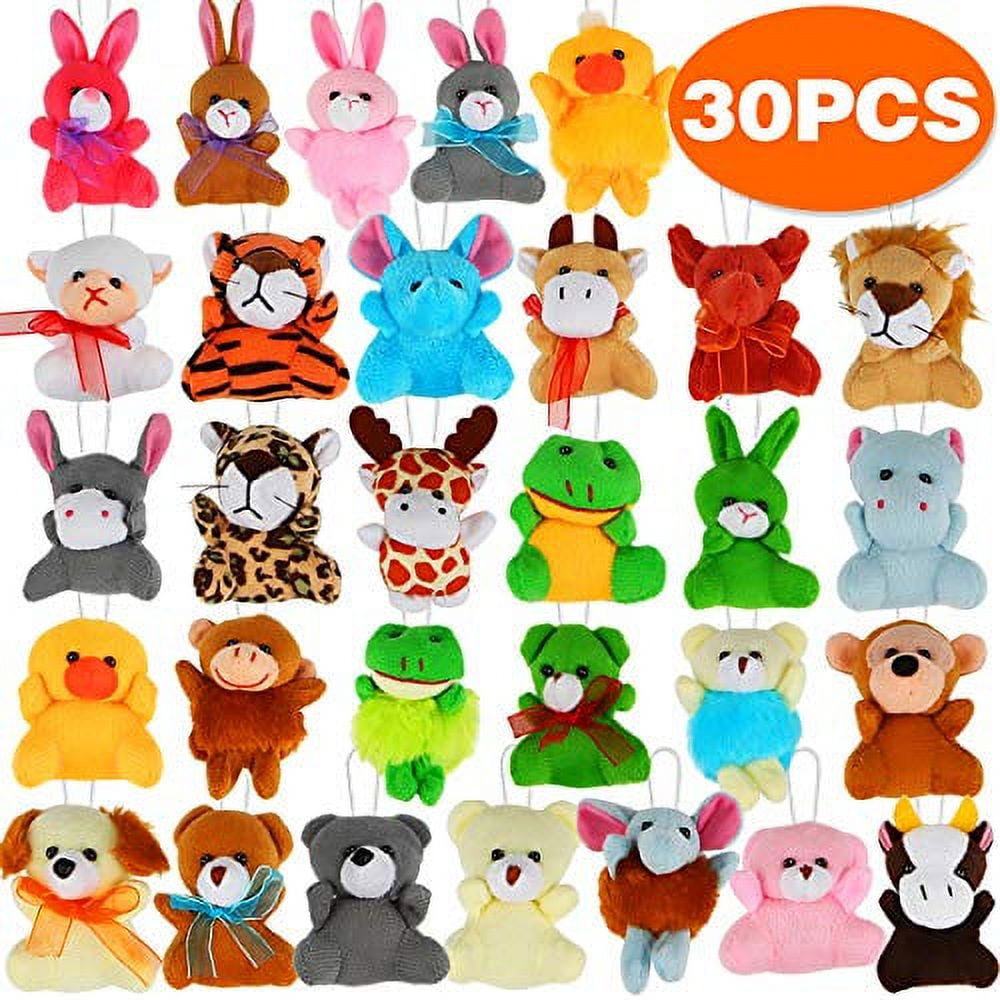Aitbay 30 Pack Mini Plush Animals Toys, Keychain Set for Party Favors ...