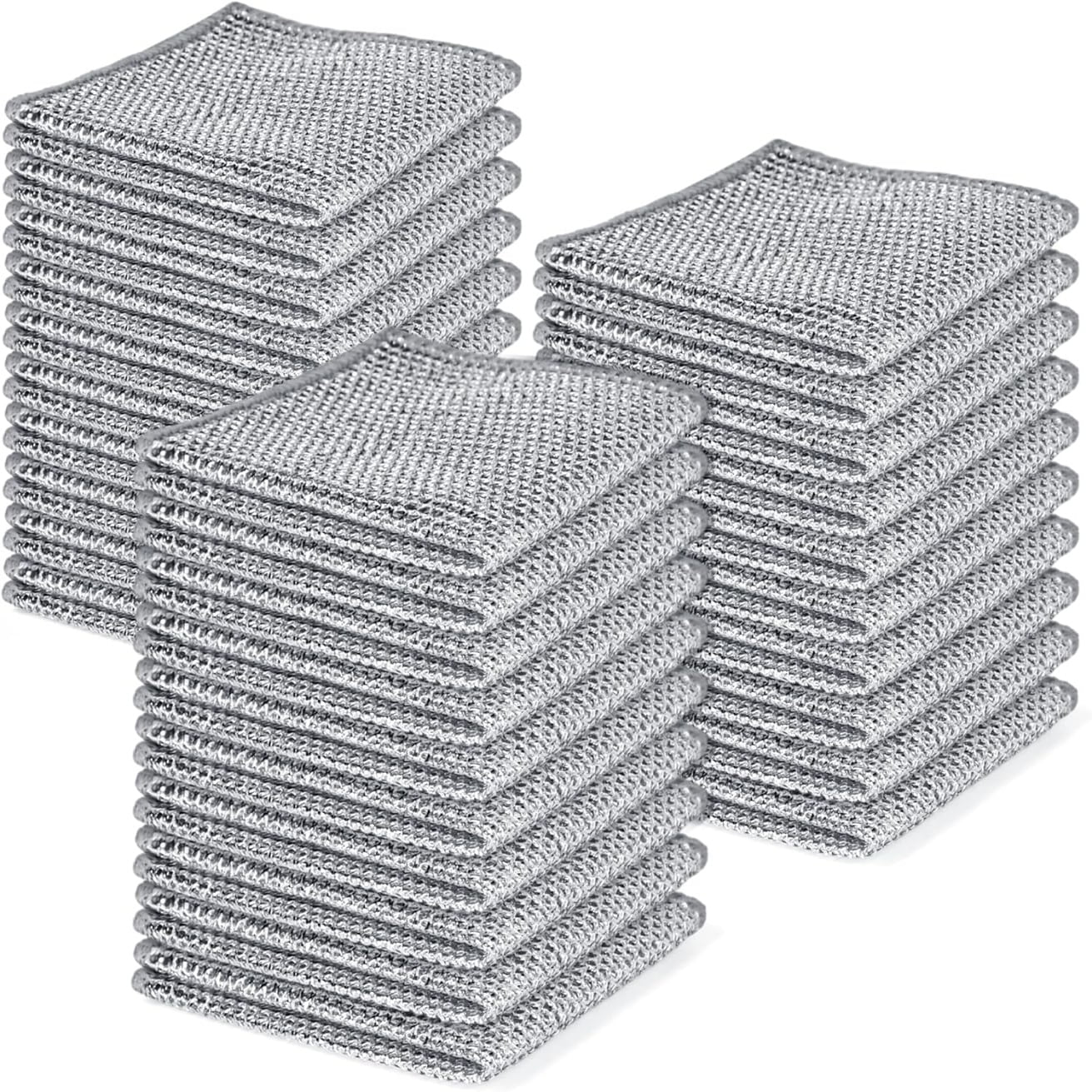 30 Pack Non-Scratch Wire Dishcloth, Double-Sided Mesh Stainless Steel ...
