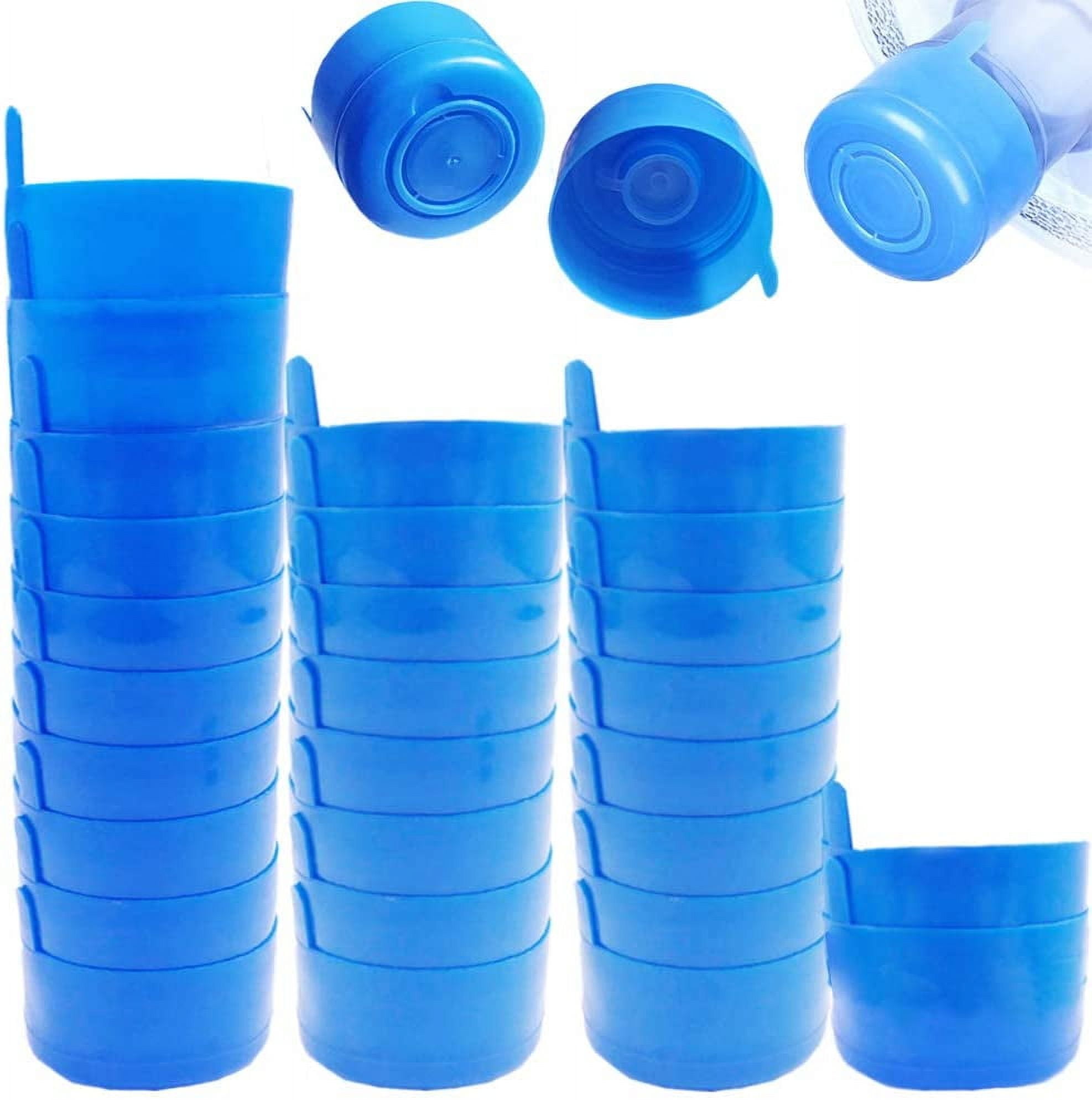 30 Pack Non Spill Caps,Reusable 55mm 3 and 5 Gallon Water Bottle Snap On Cap,Replacement Non ...