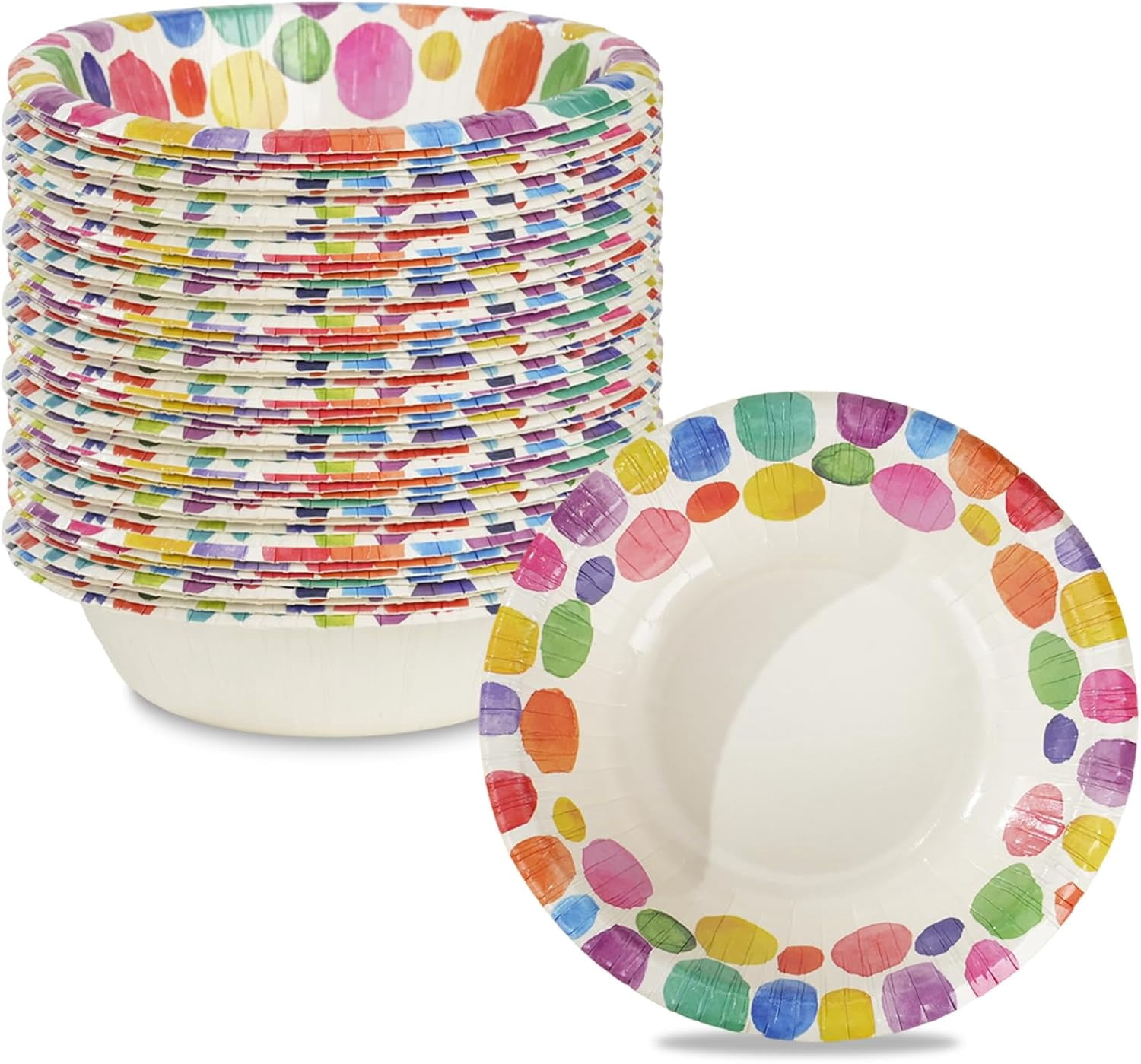 30 Pack Paper Bowls, 8 Oz Disposable Soup Bowl, Heavy Duty Printed ...