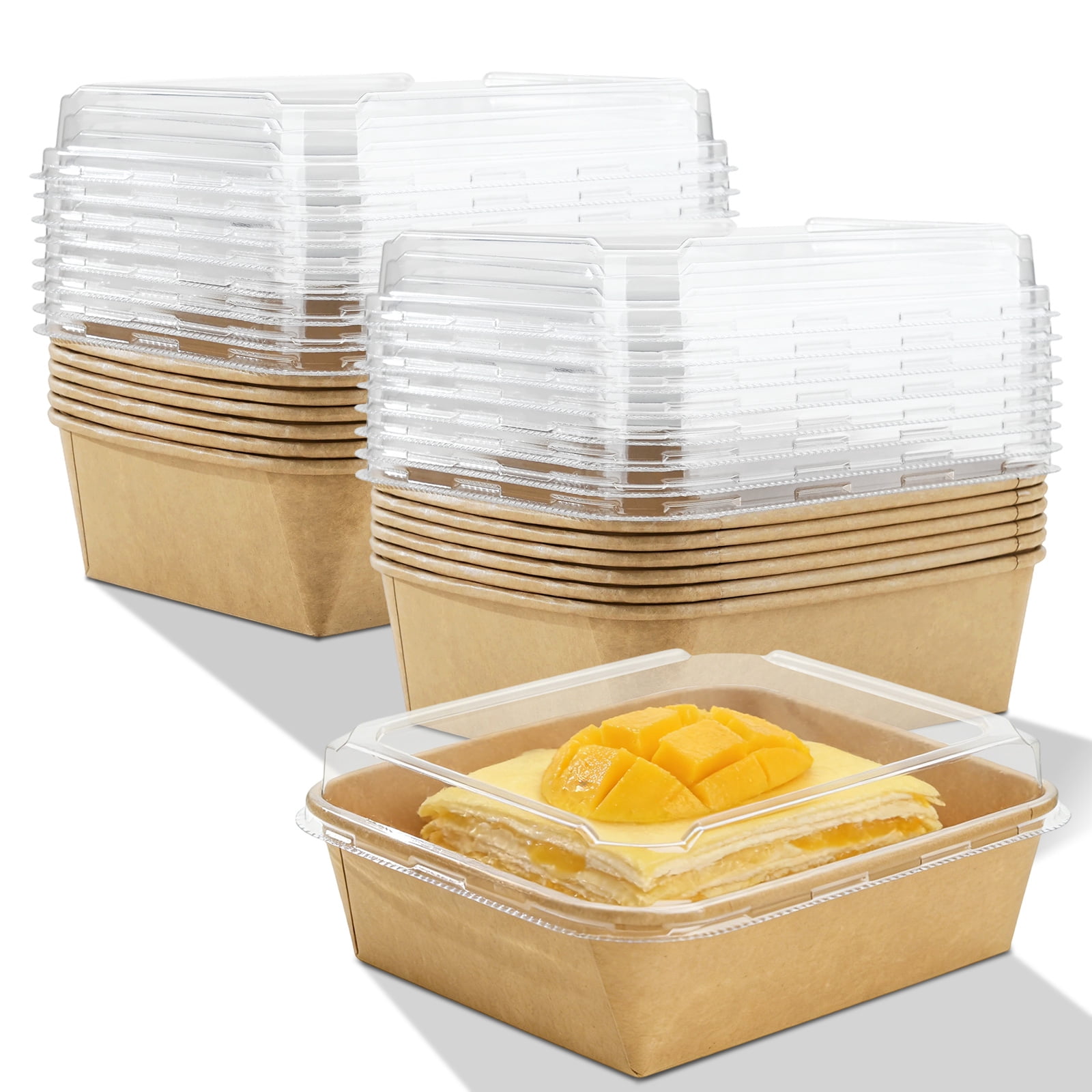 30 Pack Paper Charcuterie Boxes with Clear Lids, 44 oz Paper Meal Prep ...
