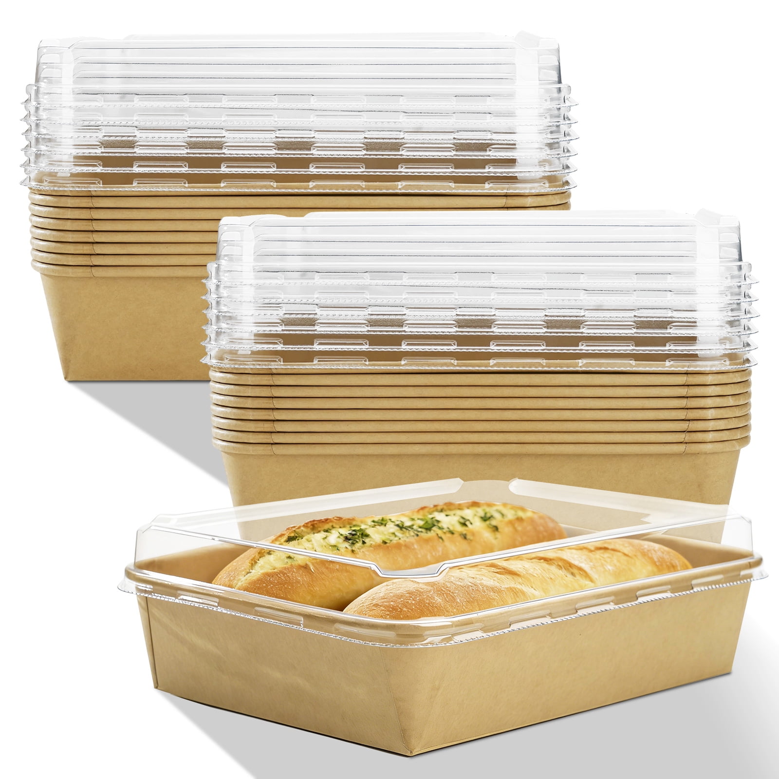 30 Pack Paper Charcuterie Boxes with Clear Lids, Paper Meal Prep Food ...