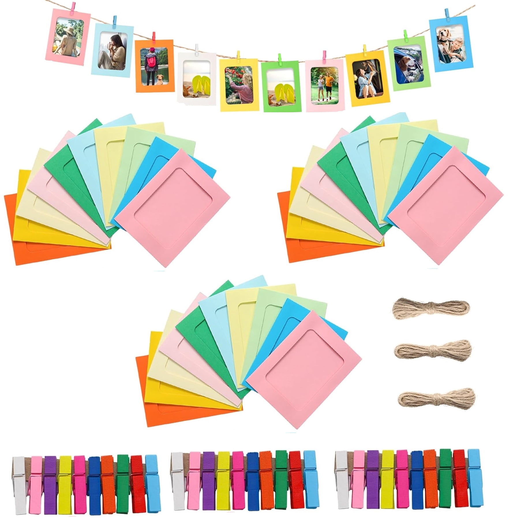 30 Pack Paper Picture Frames, 4x6 Inch Colorful Photo Holder with ...