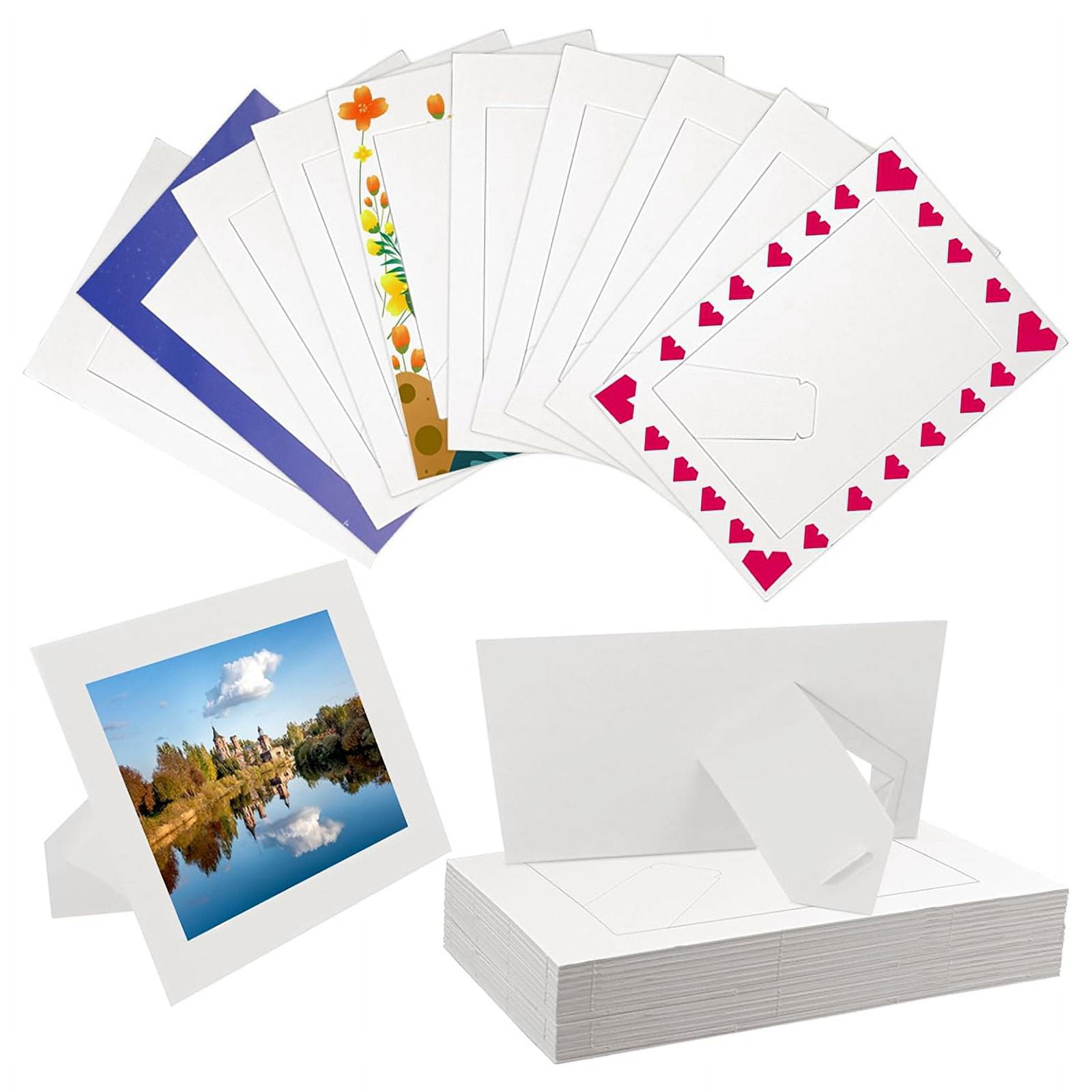 30 Pack Paper Picture Frames for 4 x 6Inch Photos, Standing White ...