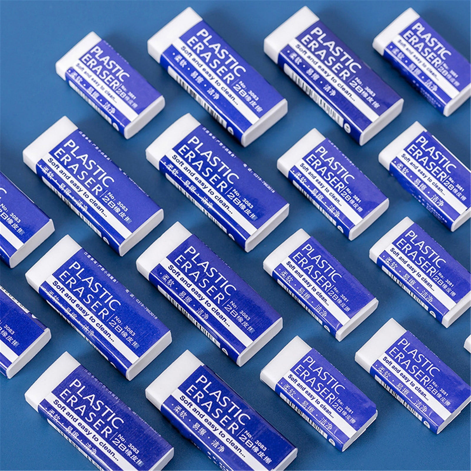 30 Pack Pencil Eraser, Pencil Eraser with Plastic Sleeve, Large White ...