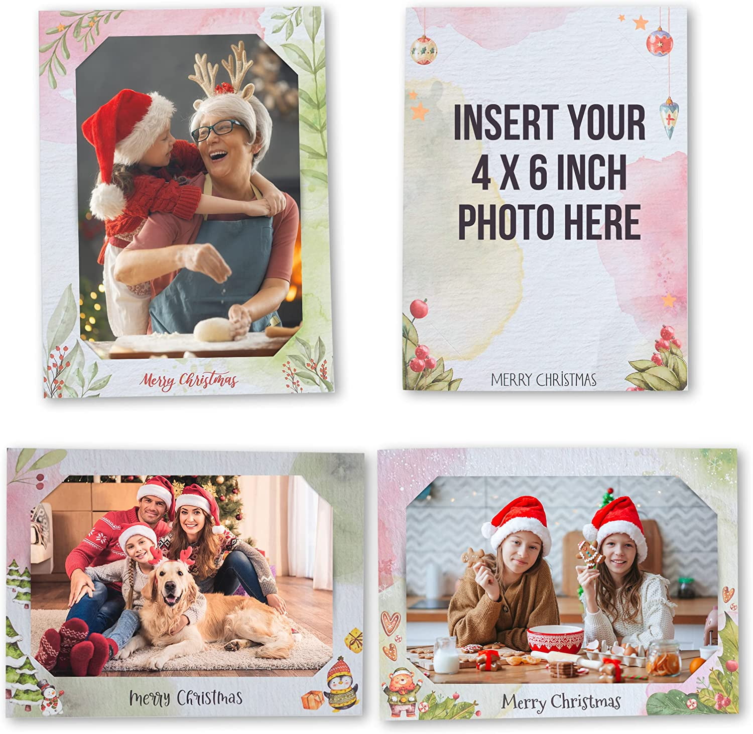30 Pack Photo Christmas Cards With Envelopes - Photo Holiday Cards ...