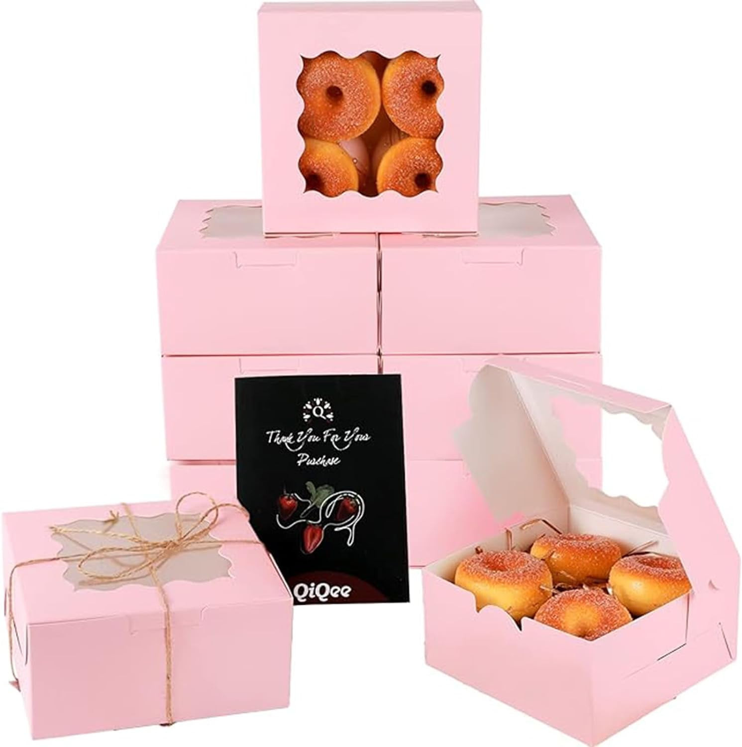 30-Pack Pink Bakery Boxes with Windows: Ideal for Weddings, Birthdays ...