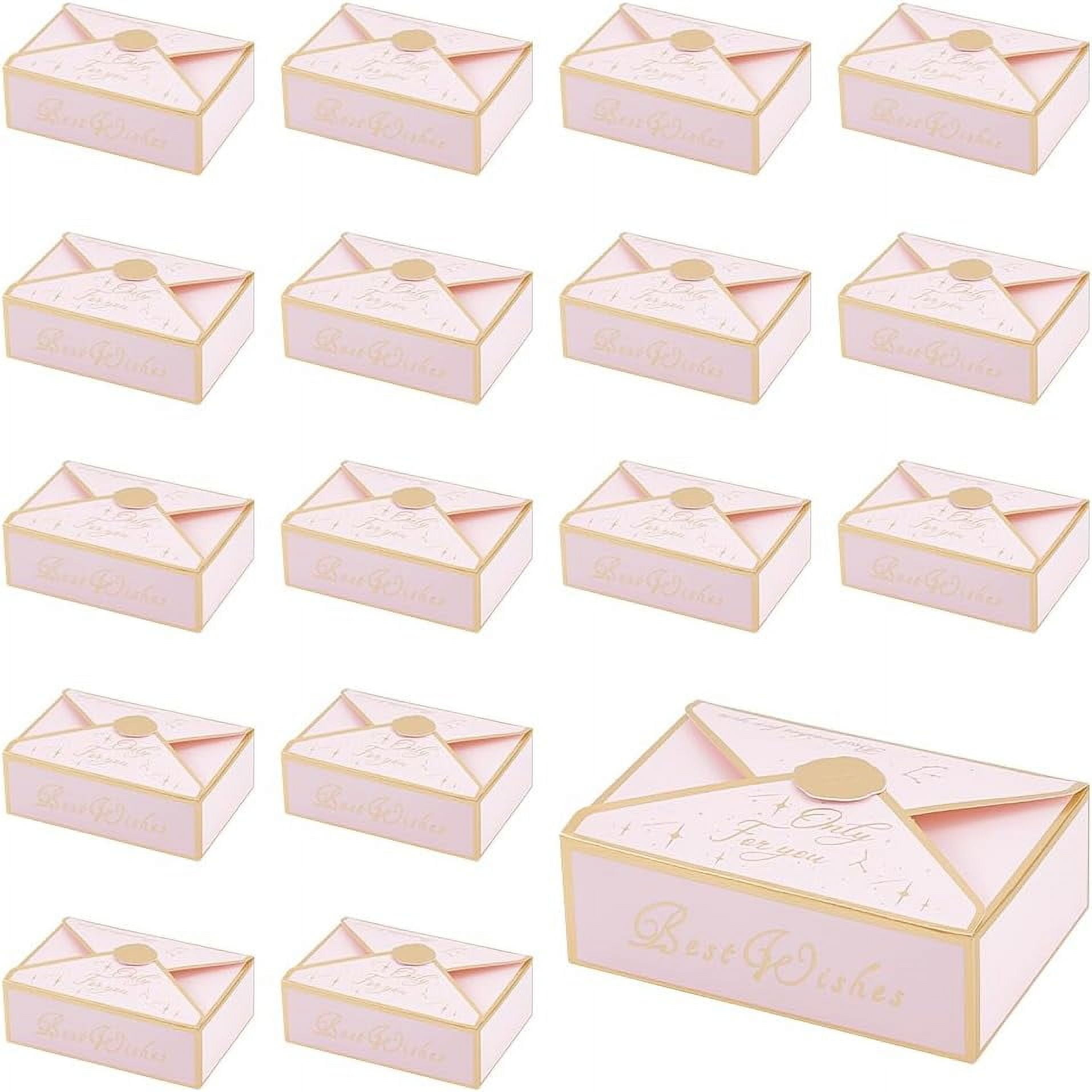 30 Pack Pink Wedding Favor Boxes 4.1x2.75x1.37 Inch Candy Box Envelope ...