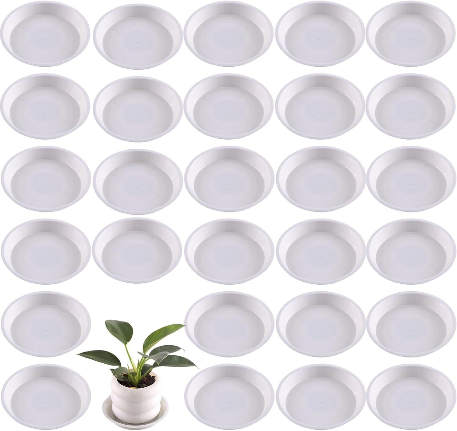 30 Pack Plant Saucer 4 Inches Plant Trays for Pots Plastic Round Drip ...