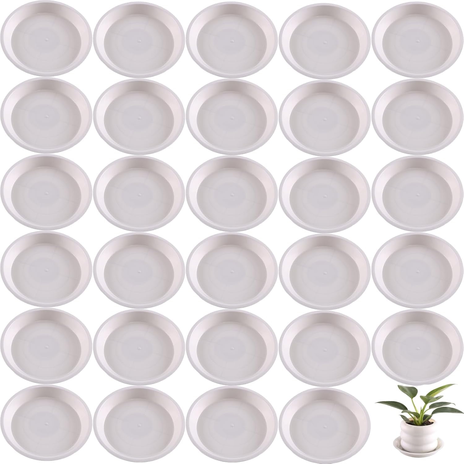 30 Pack Plant Saucer 8 Inches Plant Trays for Pots Plastic Round Drip ...