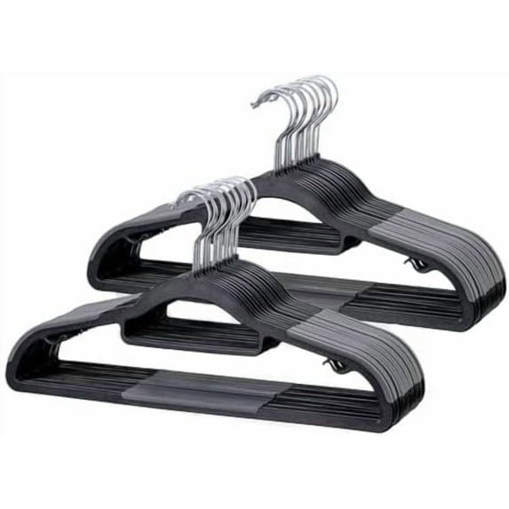 30-Pack Plastic Clothes Hangers, Space Saver, Non Slip, 360° Swivel ...
