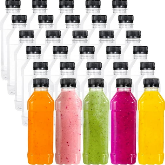 30 Pack Plastic Juice Bottle, 12 Oz Clear Empty Milk Bottles, Reusable ...