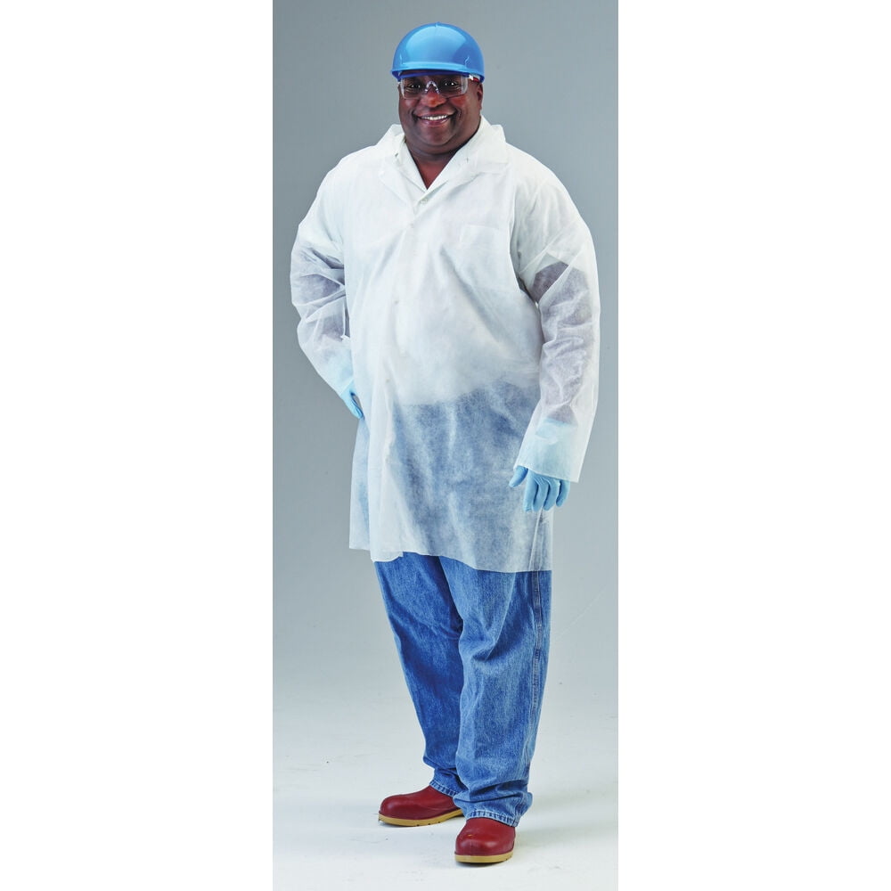 30-Pack Polypropylene Lab Coats, Size 6XL, White - Walmart Business ...