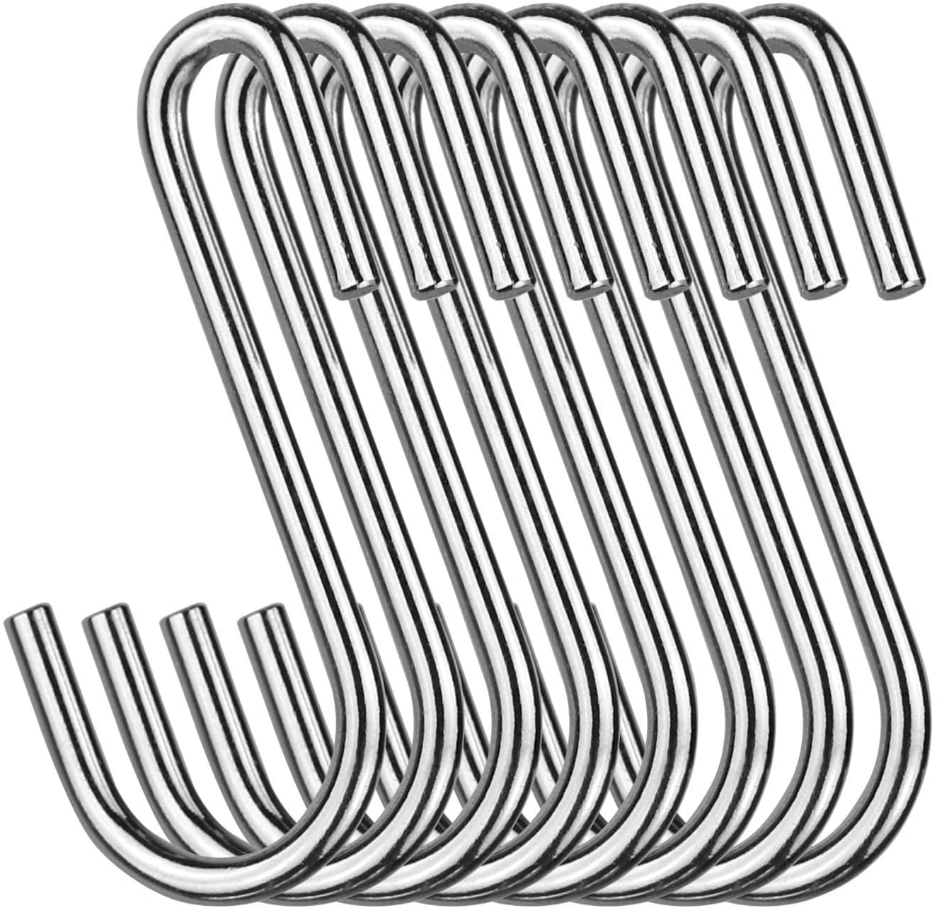 30-Pack Pot Rack Hooks,Heavy Duty Carbon Steel Chrome Universal S Hook ...