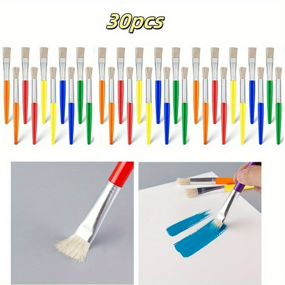 30-Pack Professional Paint Brushes, Jumbo Round & Large Flat Tip for ...
