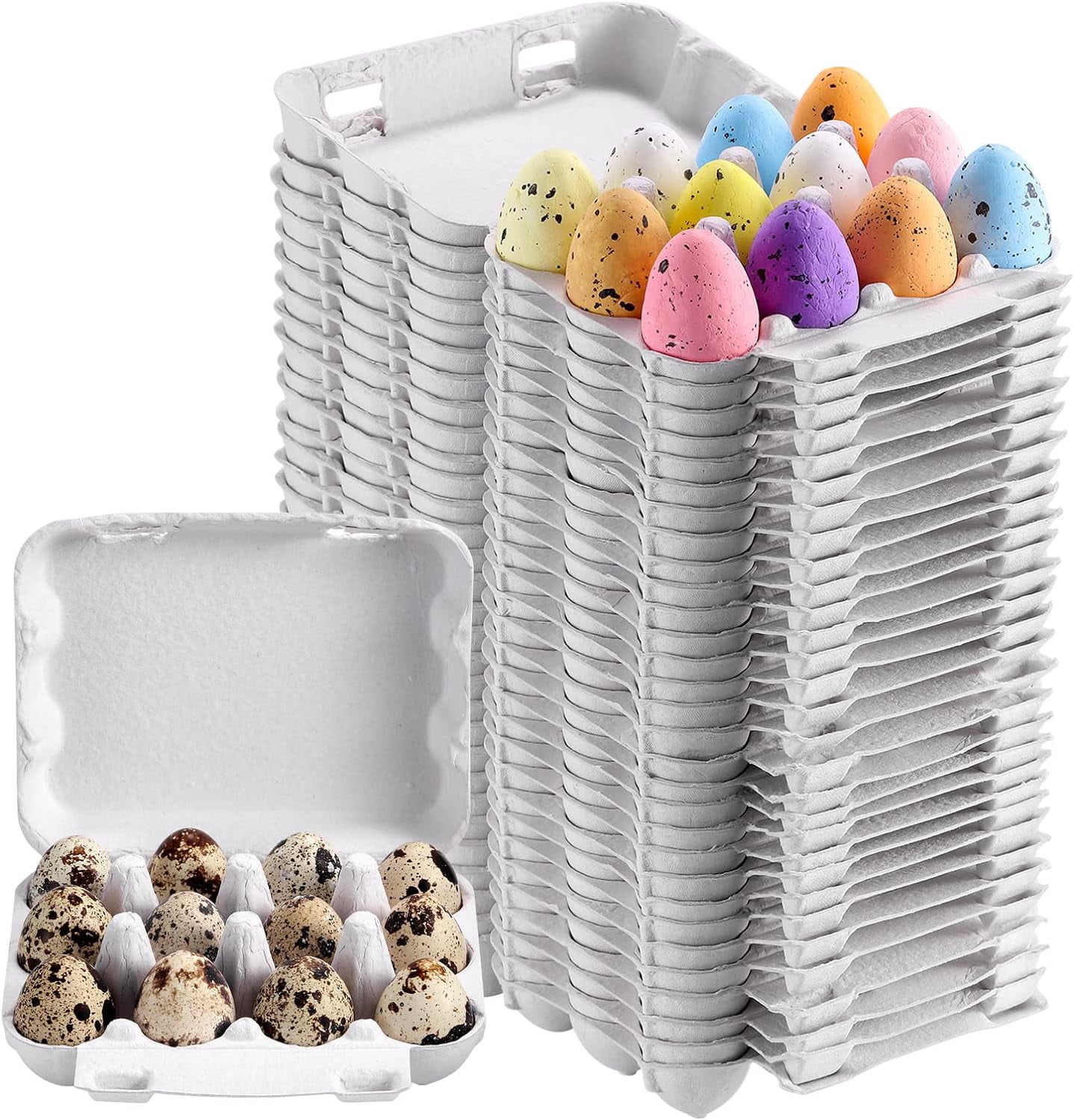 30 Pack Quail Egg Cartons, 3x4 Dozen Egg Carton, Blank Natural Pulp ...