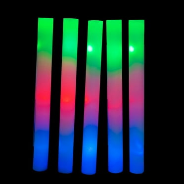 Partyglowz Bright LED Light up 16 inch Multicolor Foam Stick Batons ...
