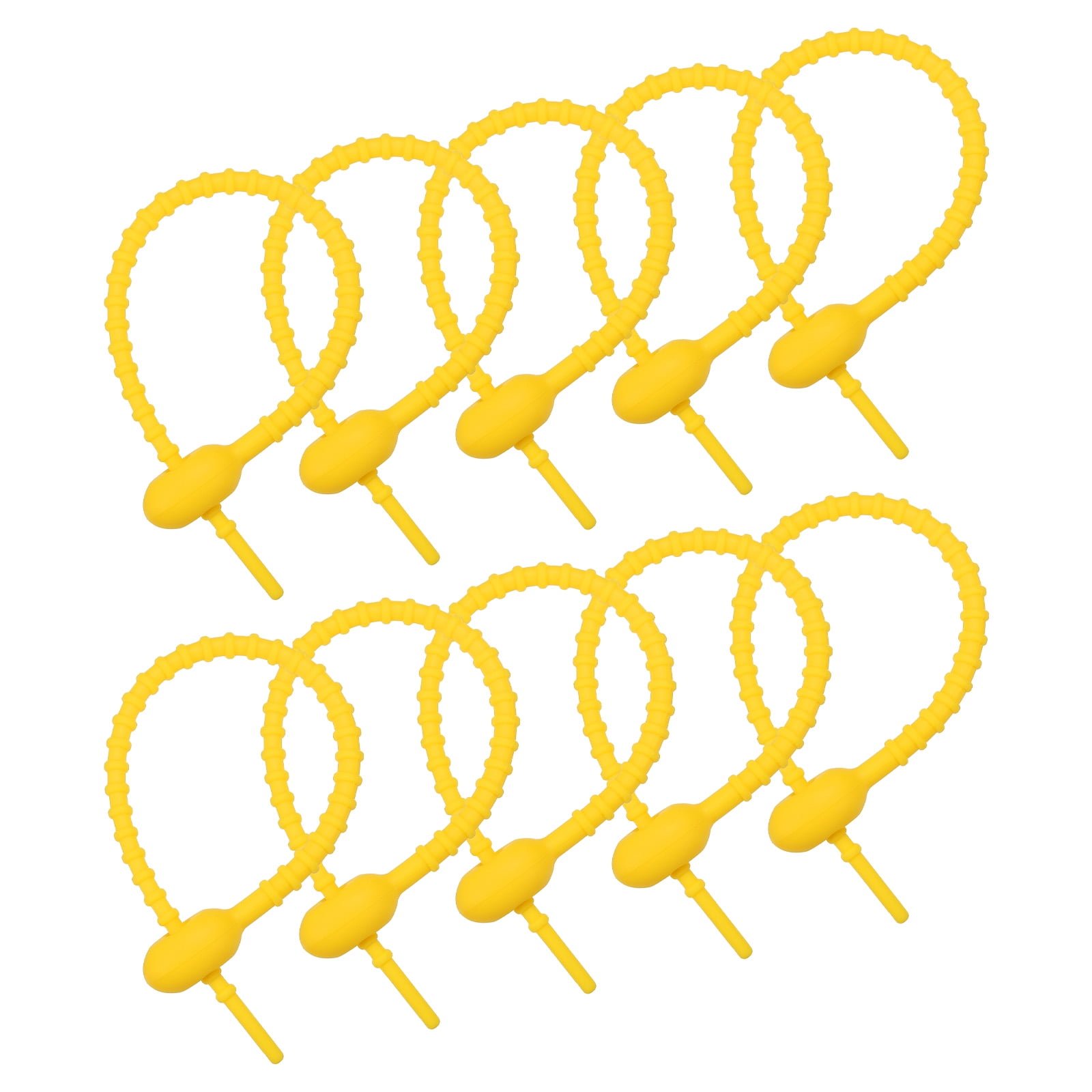 30 Pack Reusable Silicone Ties, 8.5 Inch Cable Ties, Bread Ties Yellow ...