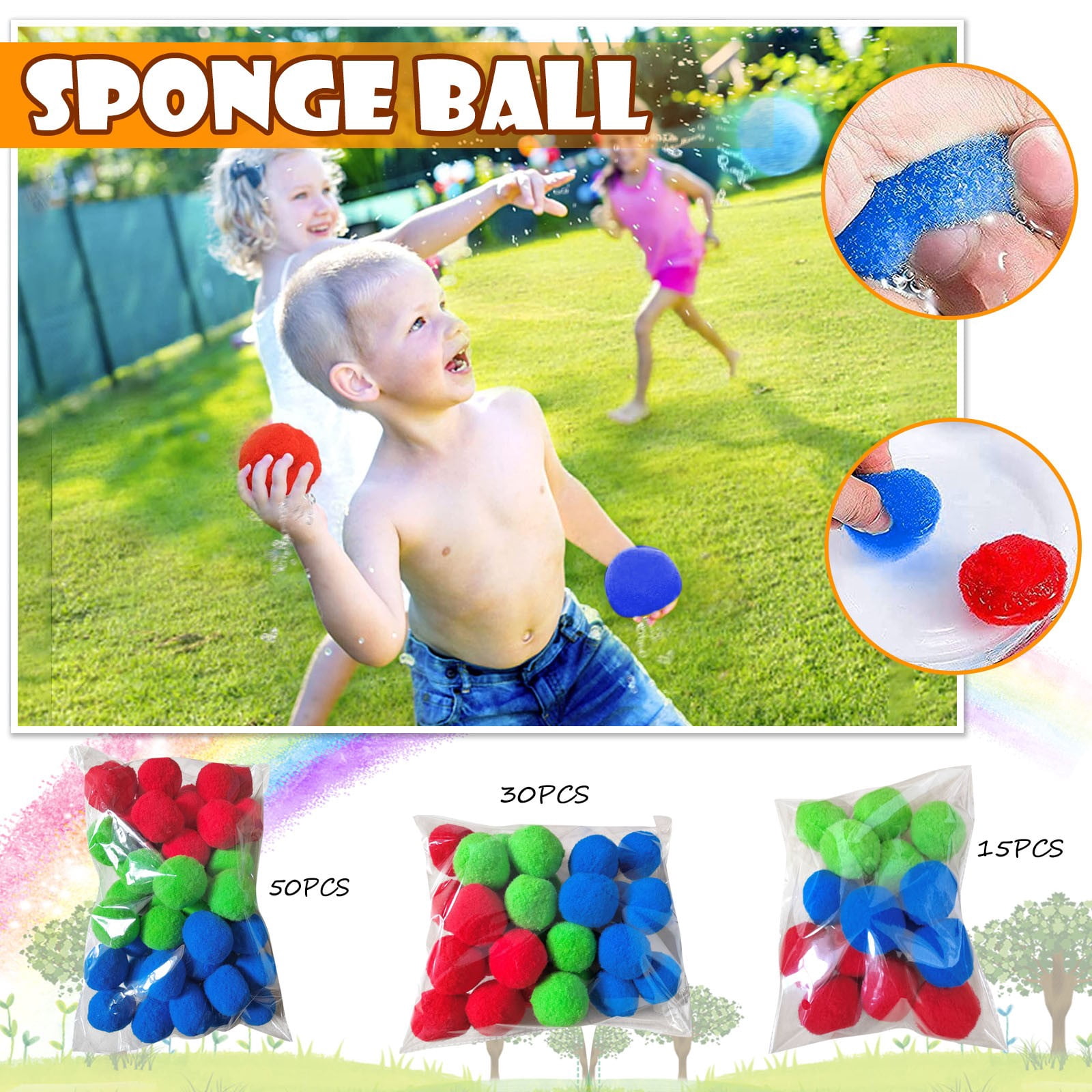 30-Pack Reusable Water Splashes Balls,2.4 Inch Soft Soaker Ball Fake ...