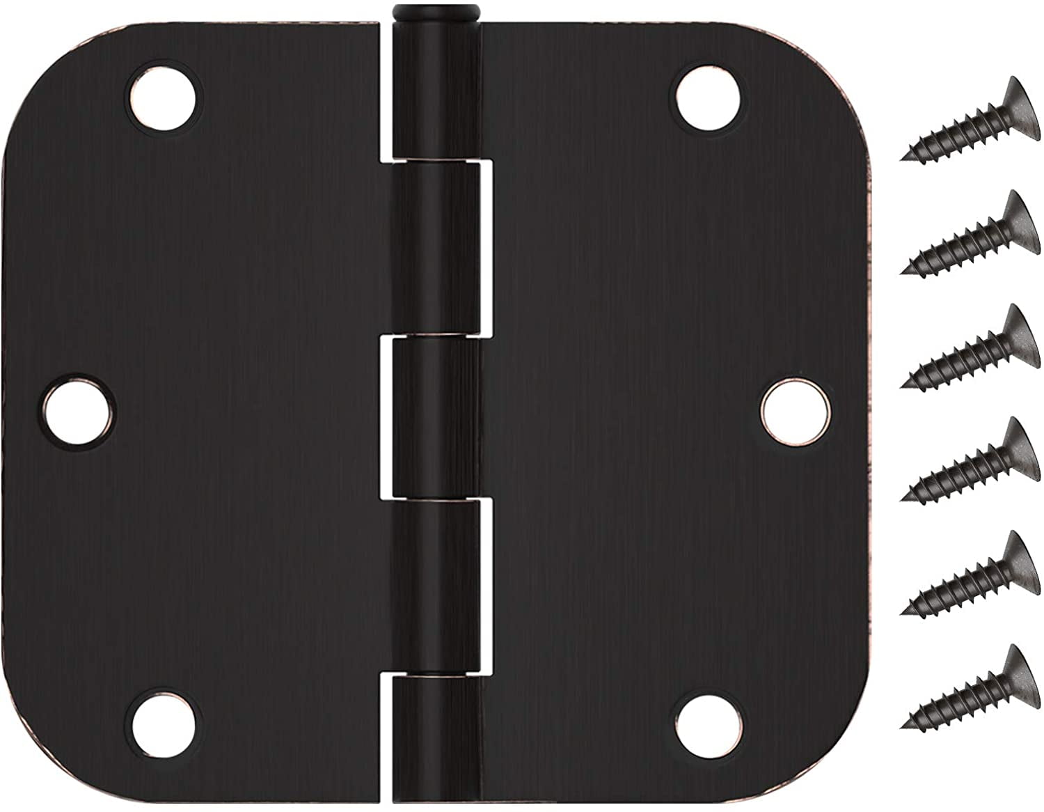 30 Pack Rounded Door Hinges 3.5 x 3.5 inch, 5/8 Radius, Oil Rubbed ...