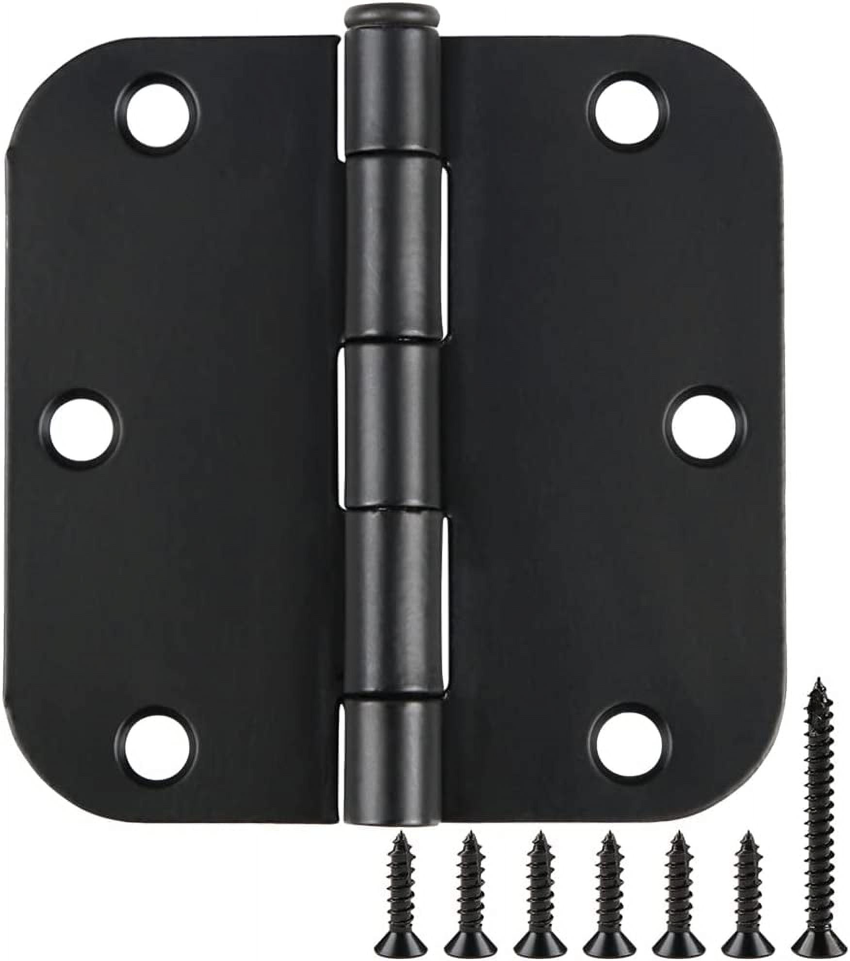 TDCHINGES, Rounded Matte Black Door Hinges, 3.5 Inch 5/8" Radius ...