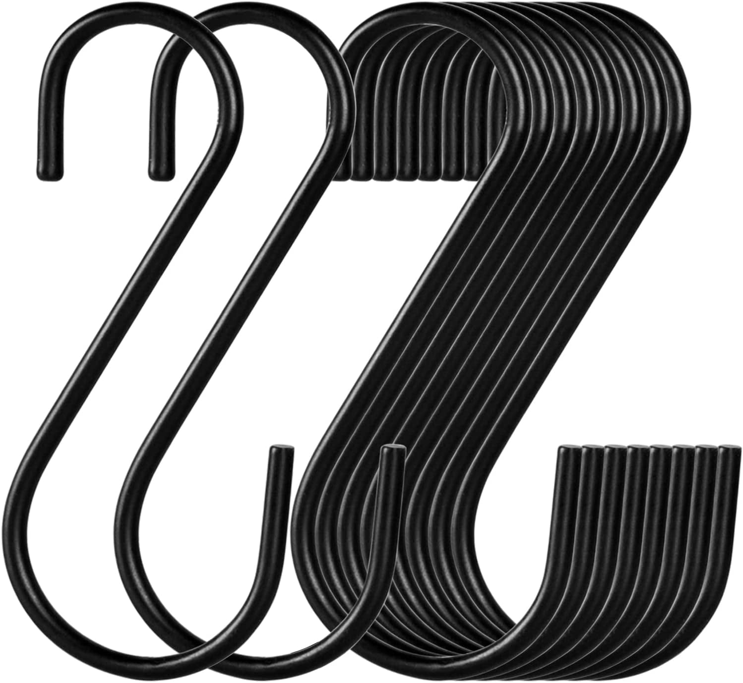 30 Pack S Hooks,3.54 In Matte Black Heavy Duty Metal S Hooks Can with ...