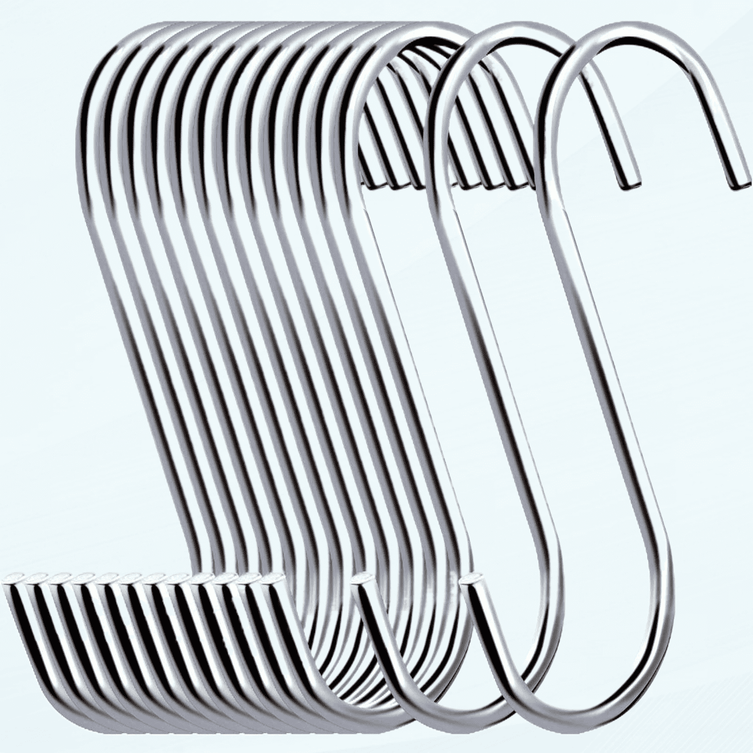 30 Pack S Hooks Black Steel S Shaped Hooks for Hanging Pans Pots Plants ...