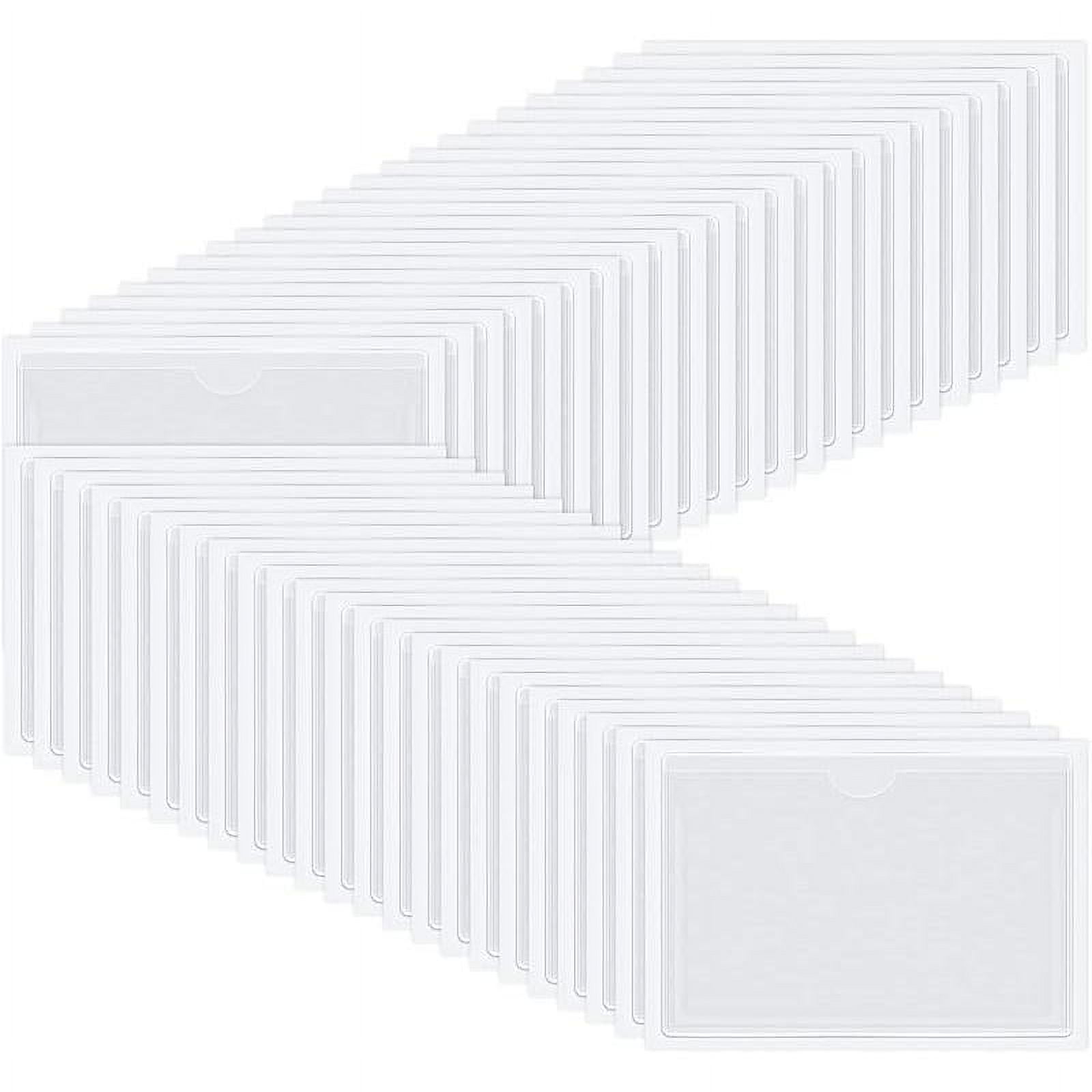 30 Pack Self Adhesive Index Card Pockets with Top Open for Loading ...