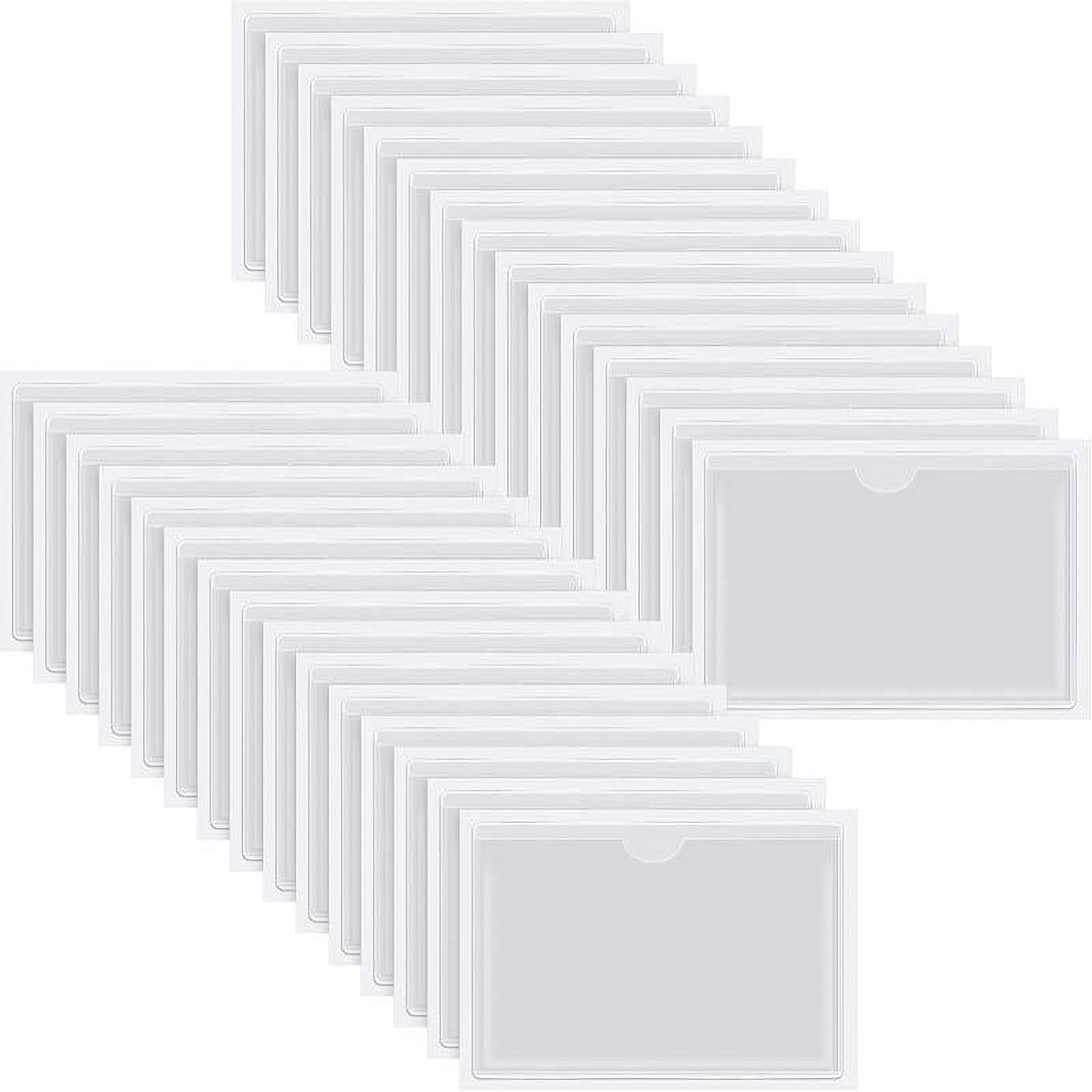 30 Pack Self Adhesive Index Card Pockets with Top Open for Loading ...