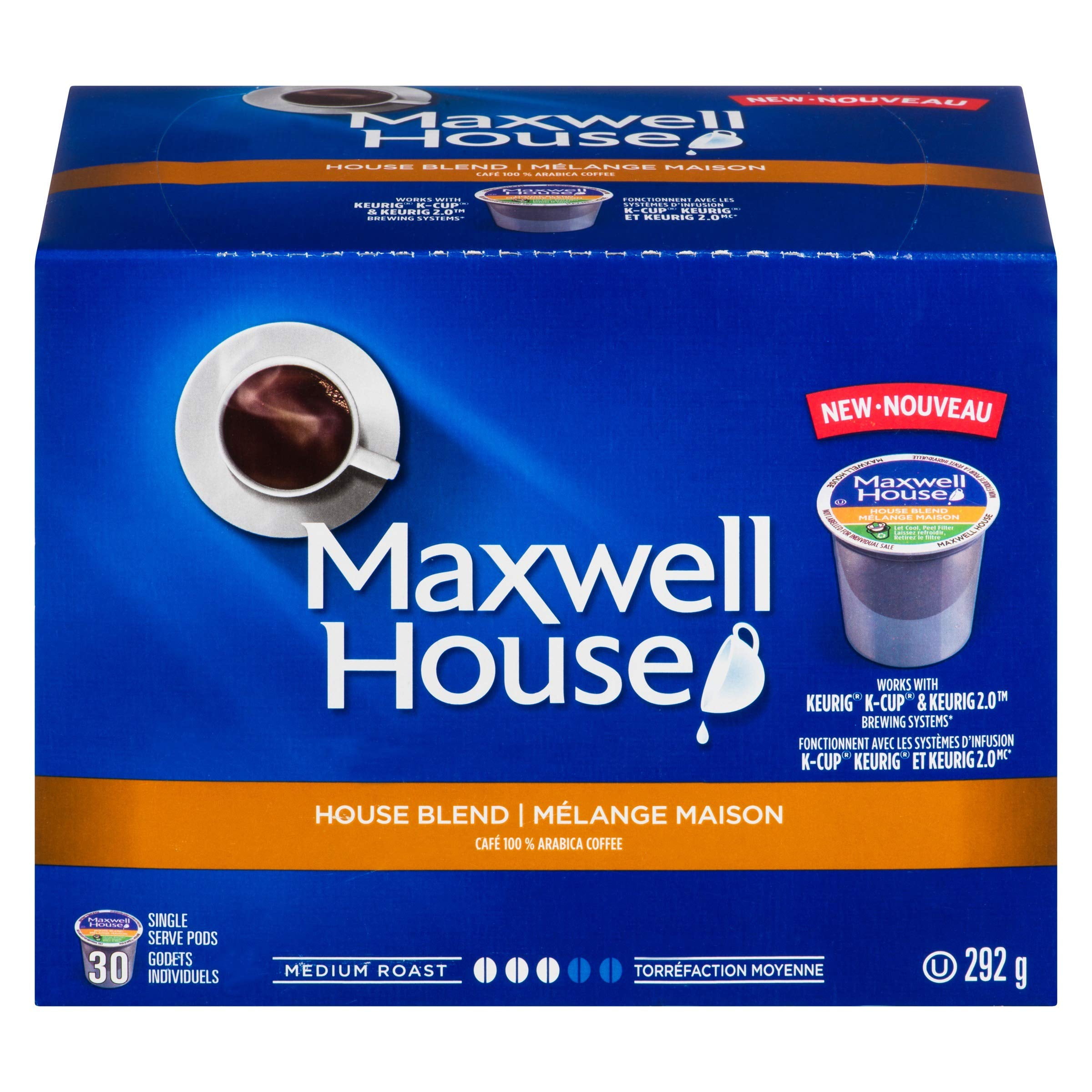 30 Pack Single Serve Maxwell House Blend Medium Roast Coffee Cups ...