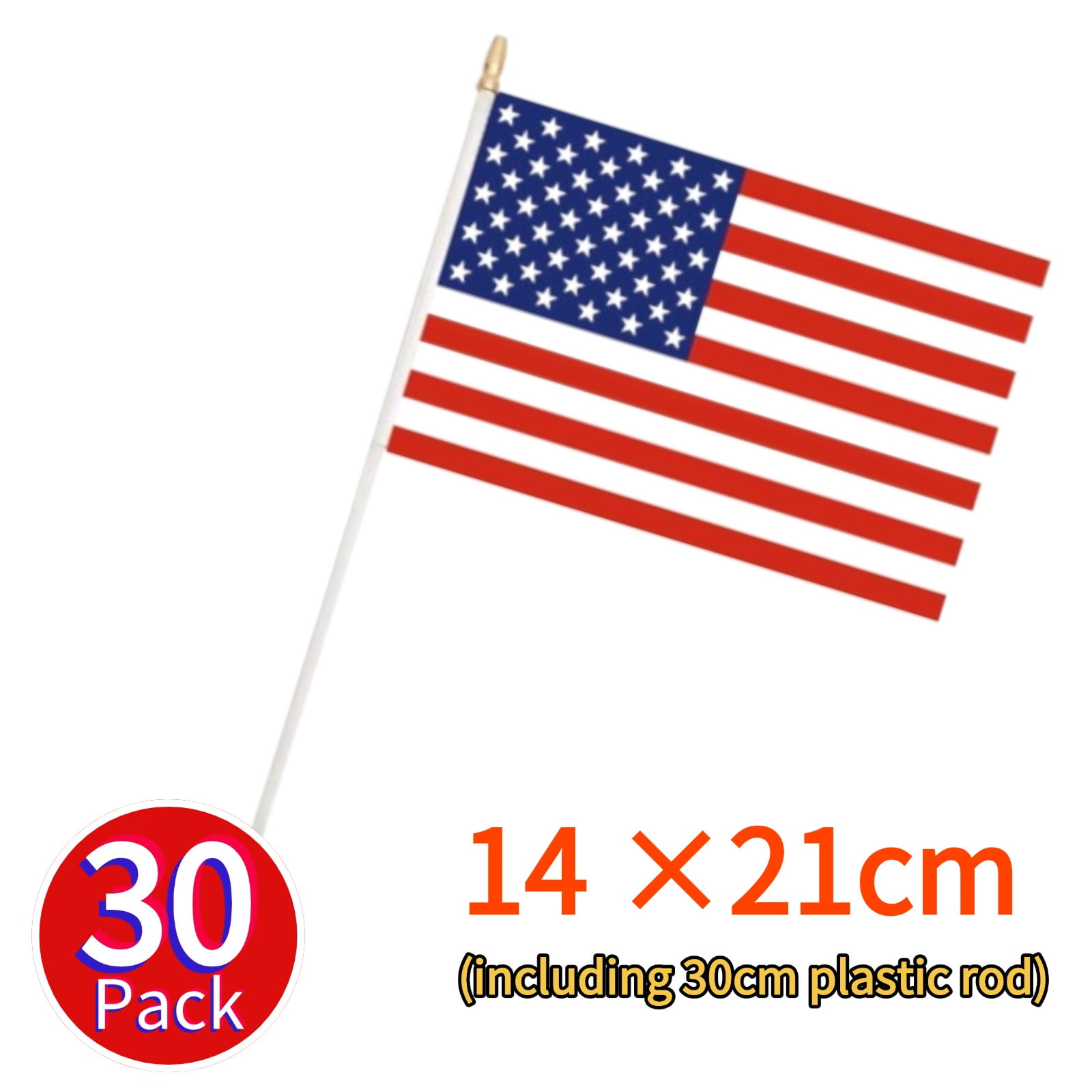 30 Pack Small American Flags on Stick Small US Flags/Mini American ...