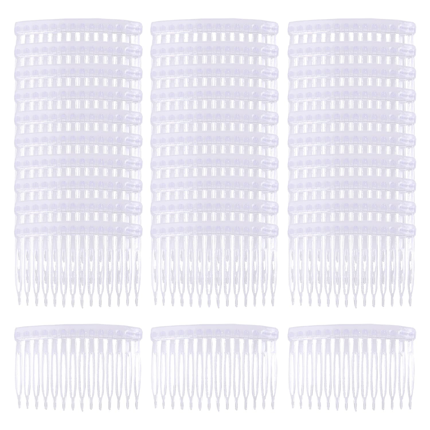 30 Pack Small Clear White Plastic Hair Side Combs Slide Bun Holder with ...