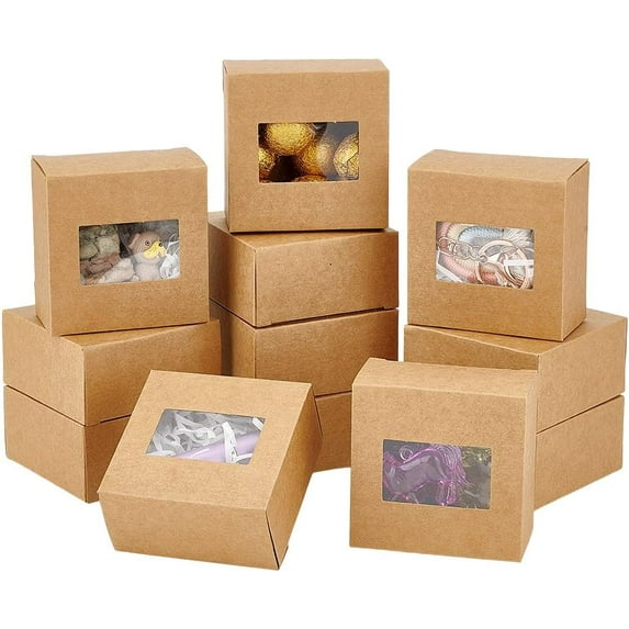 30 Pack Small Treat Boxes with Window Packing Boxes Craft Paper ...